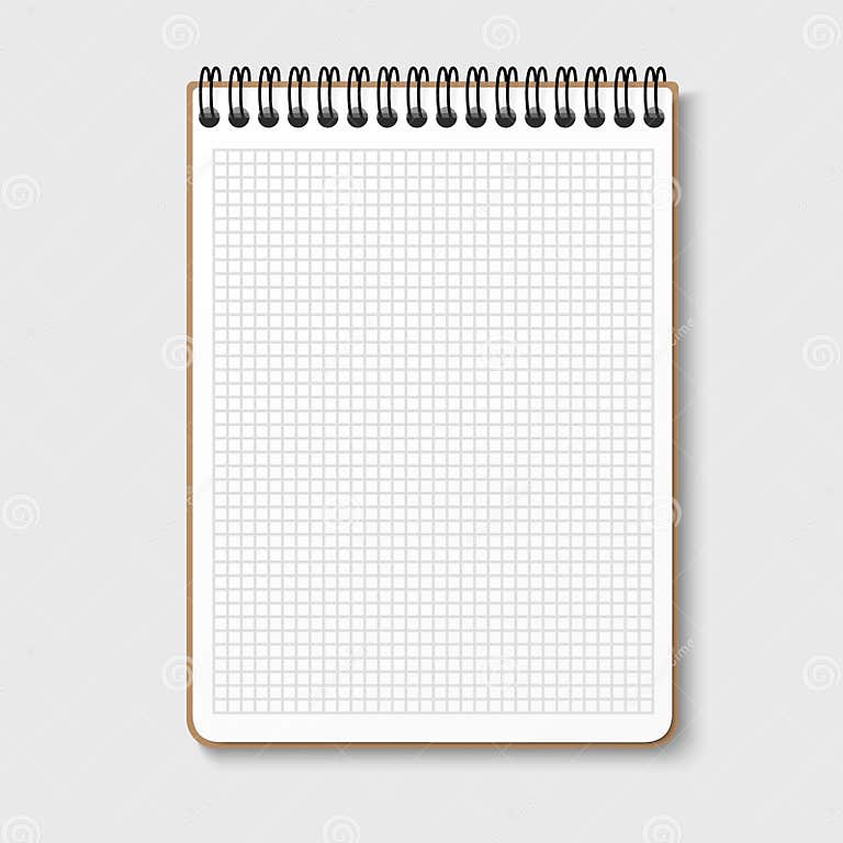 Notepad with a Horizontal Spring Spiral. Notebook with Checkered Sheet ...