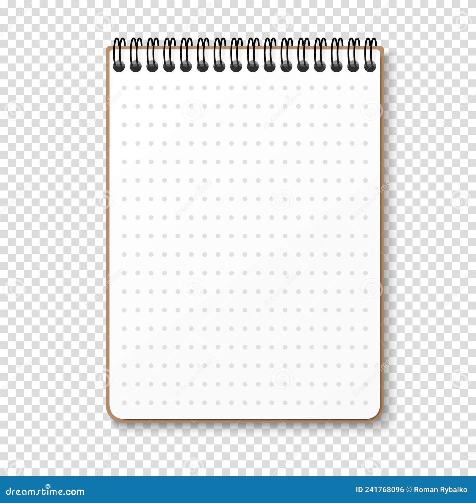 Notepad with a Horizontal Spring Spiral. Notebook with Dotted White ...