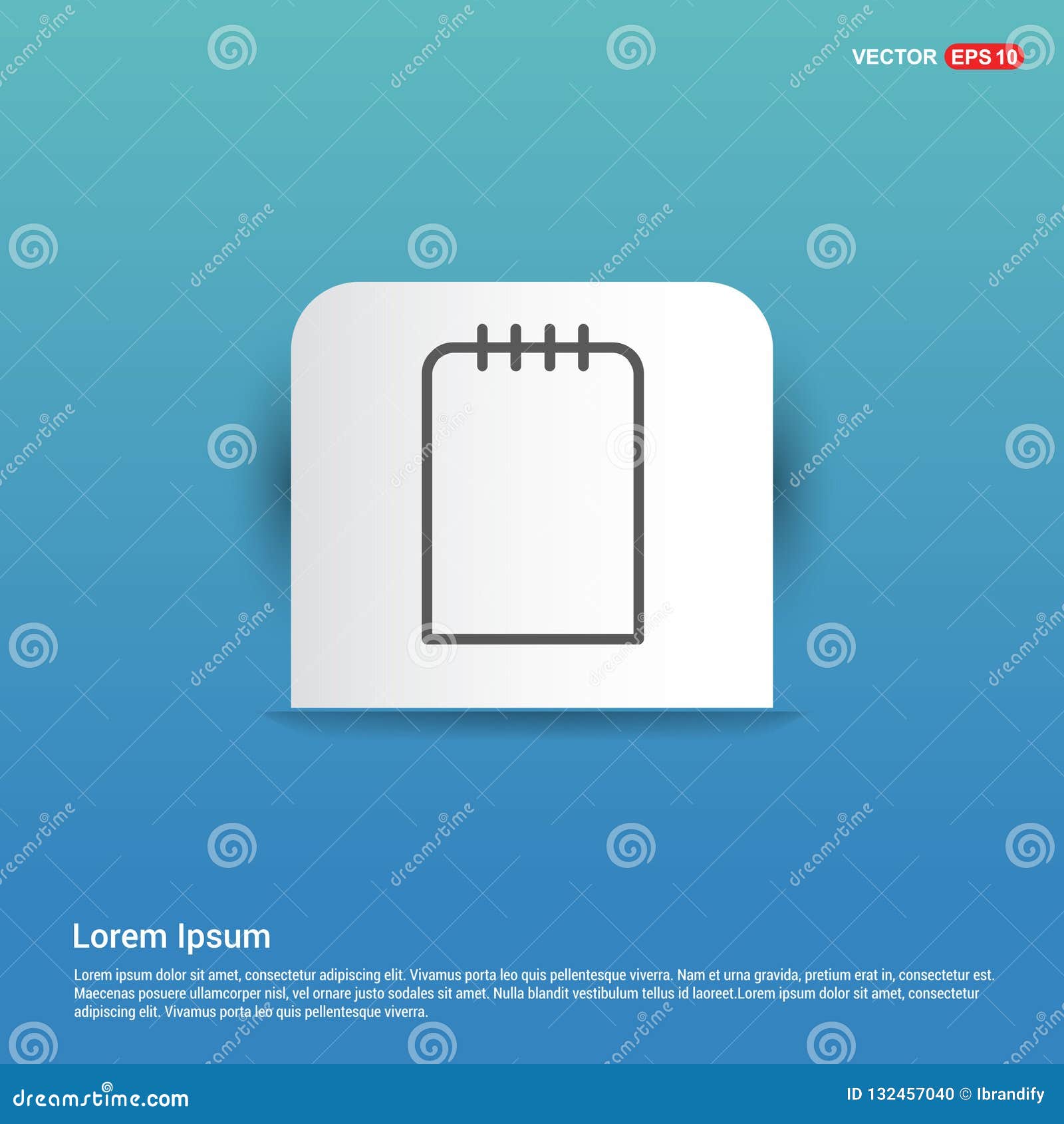 Notepad Icon - Blue Sticker Button Stock Vector - Illustration of mark ...