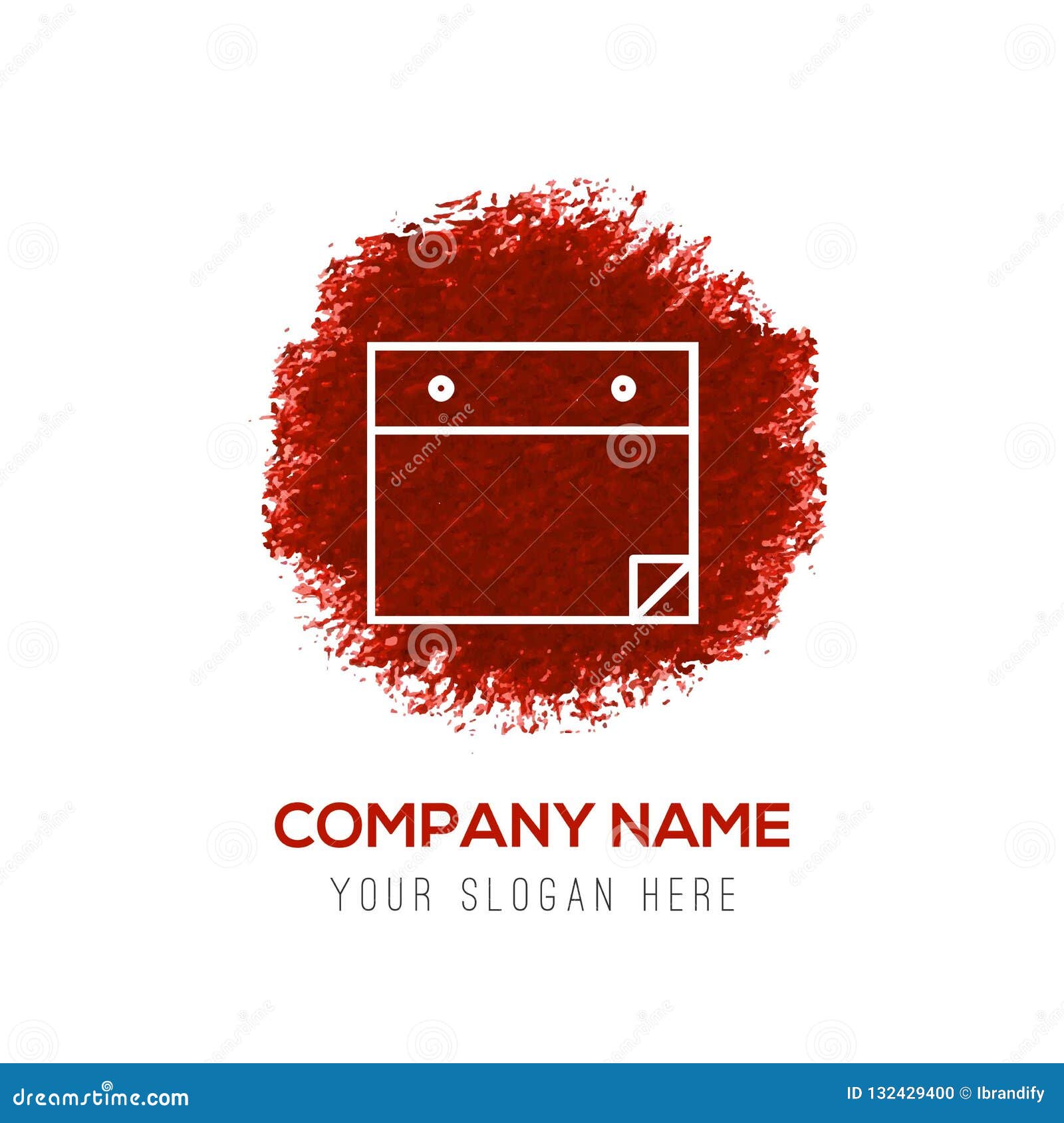 Notepad Icon, Flat Design - Red WaterColor Circle Splash Stock Vector ...