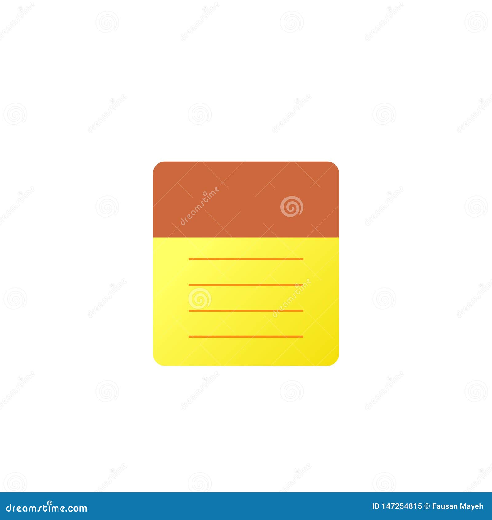 Notepad Icon. Flat Illustration of Blank Spiral Notepad Vector Icon for ...