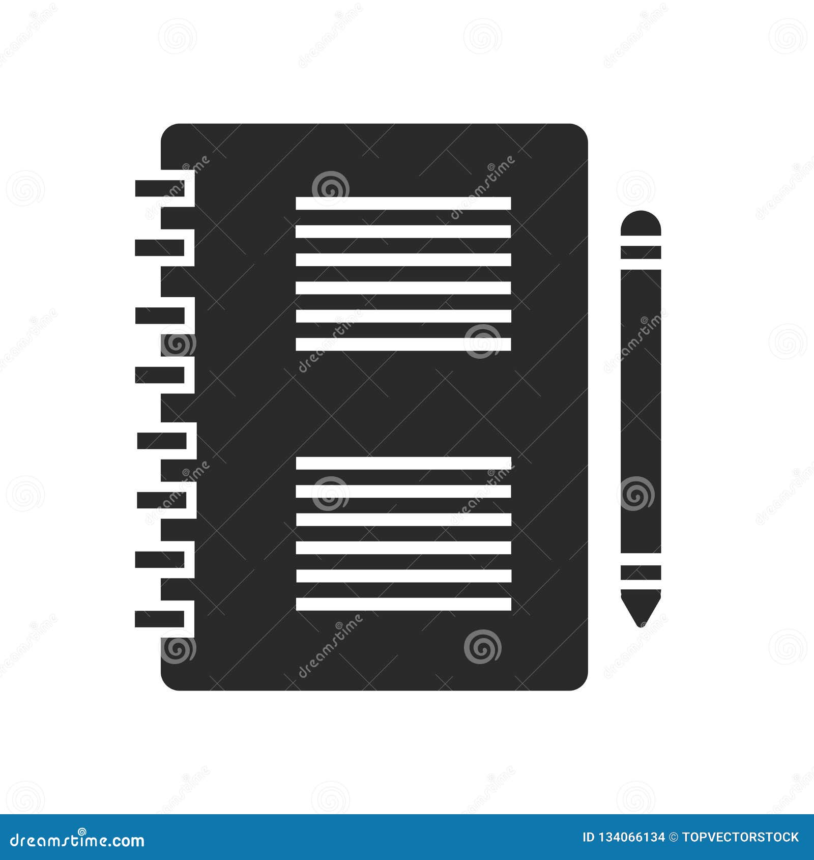 Notepad Icon Vector Sign and Symbol Isolated on White Background ...