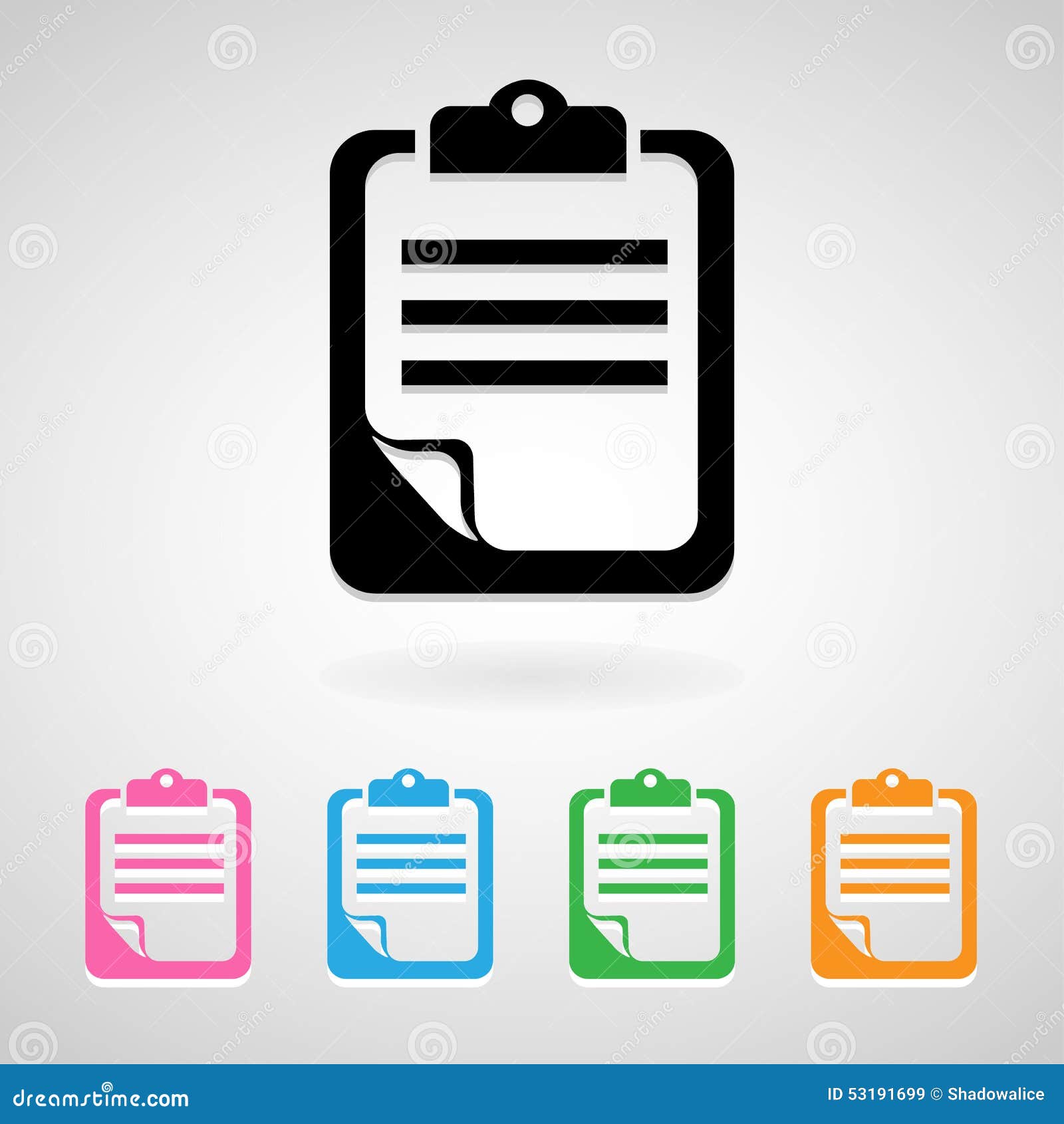 Notepad Icons Set Great for Any Use. Vector EPS10. Stock Illustration ...