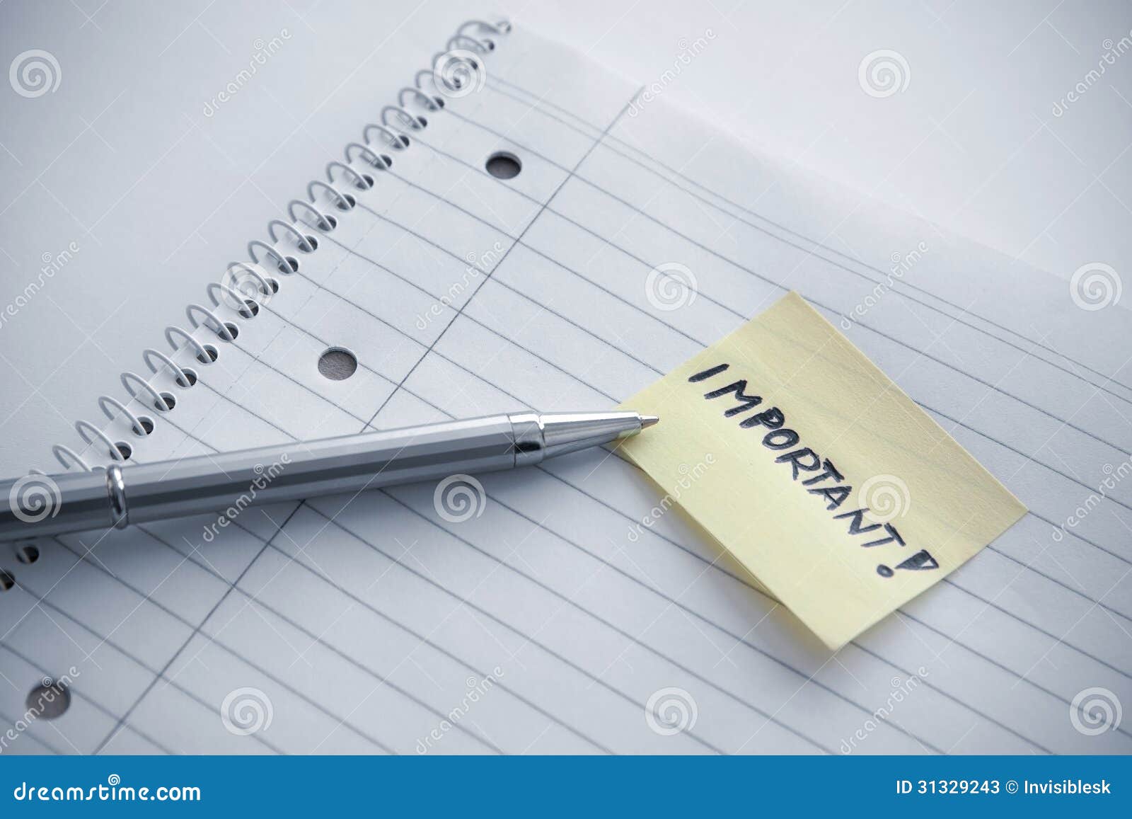 Notepad with an Important Note Stock Image - Image of notebook, line ...