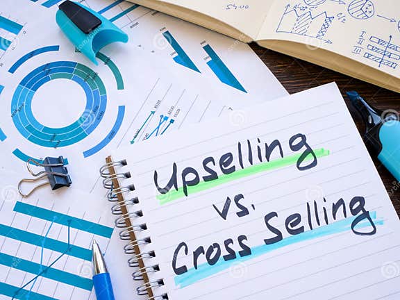 Notepad with Inscriptions Upselling Vs Cross-selling. Stock Photo ...