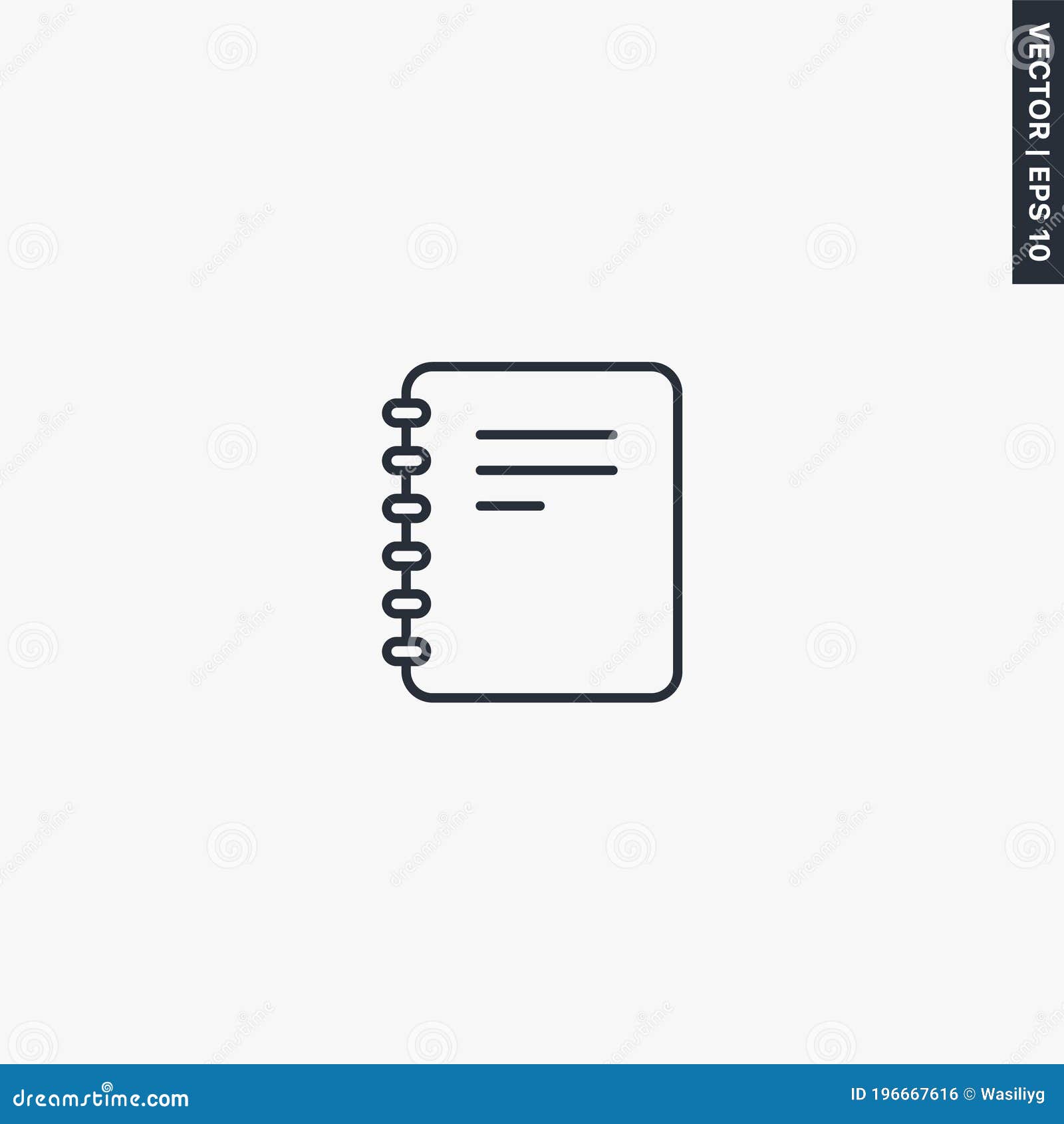 Notepad, Journal, Linear Style Sign for Mobile Concept and Web Design ...