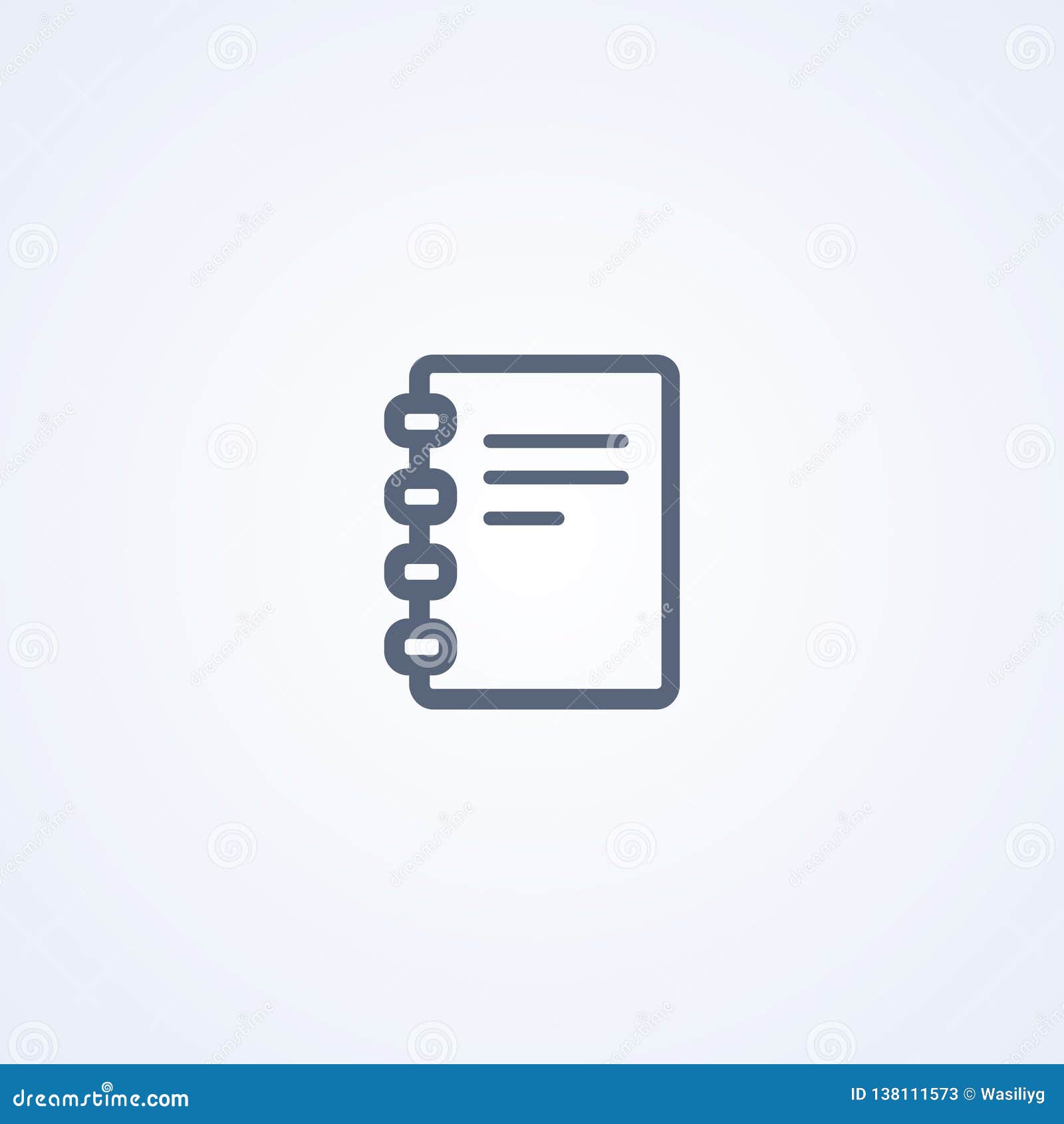 Notepad, Journal With Entries Icon. Vector Illustration Book, Notebook ...