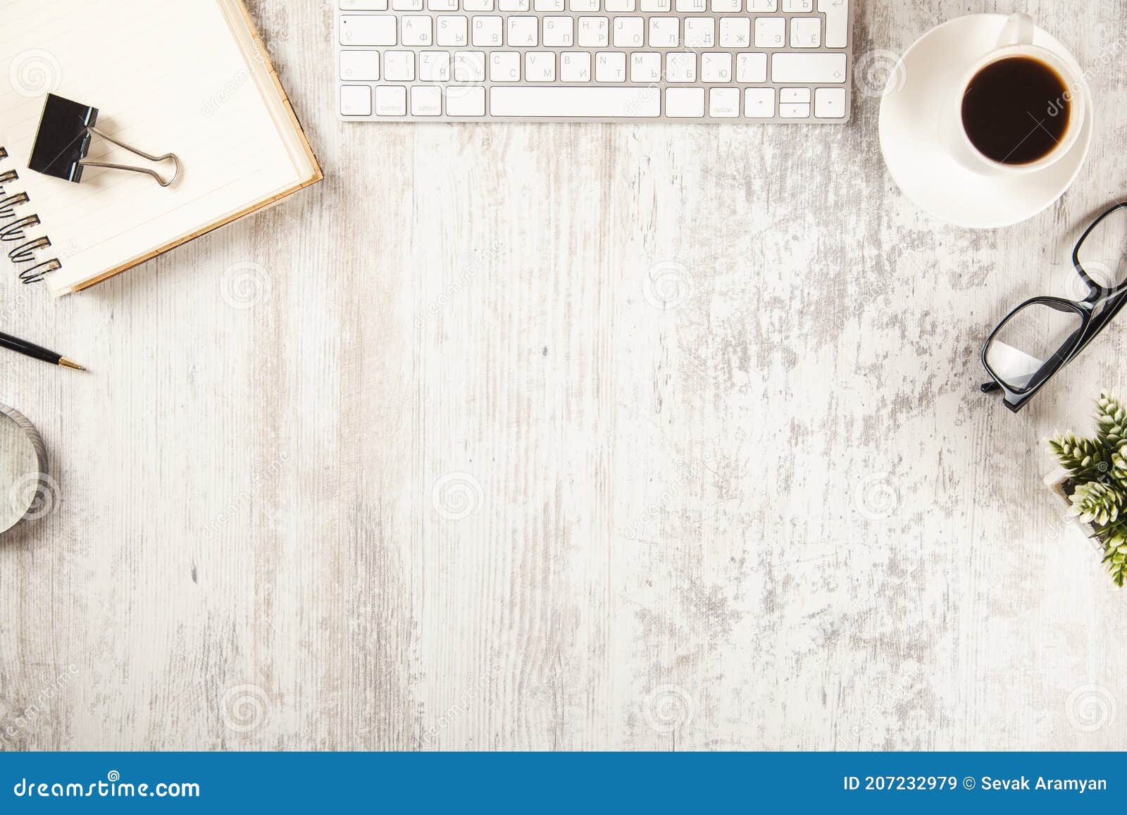 Notepad with Keyboard and Stationary on Desk Stock Image - Image of ...