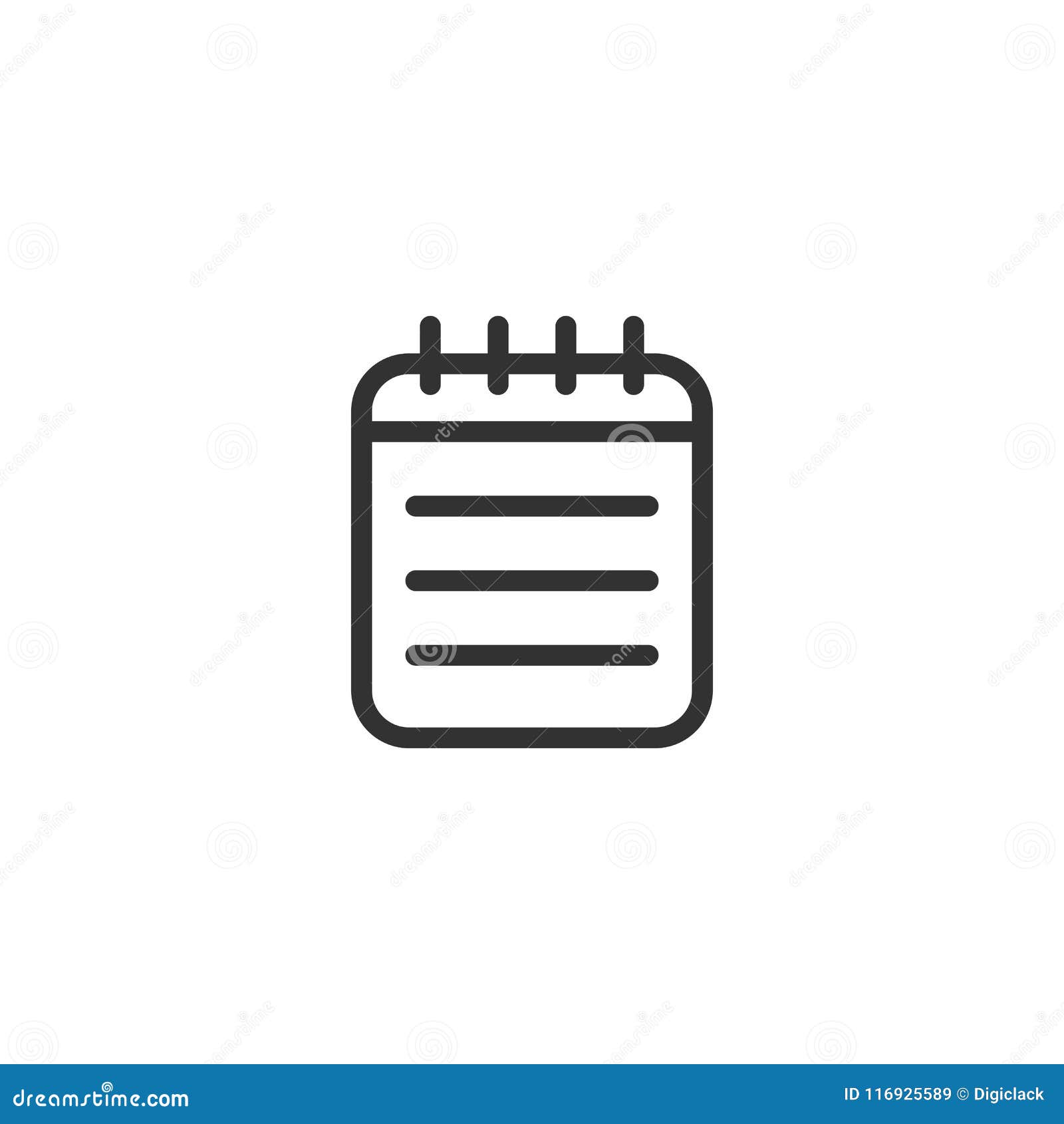 Notepad Line Icon Design stock illustration. Illustration of notepad ...