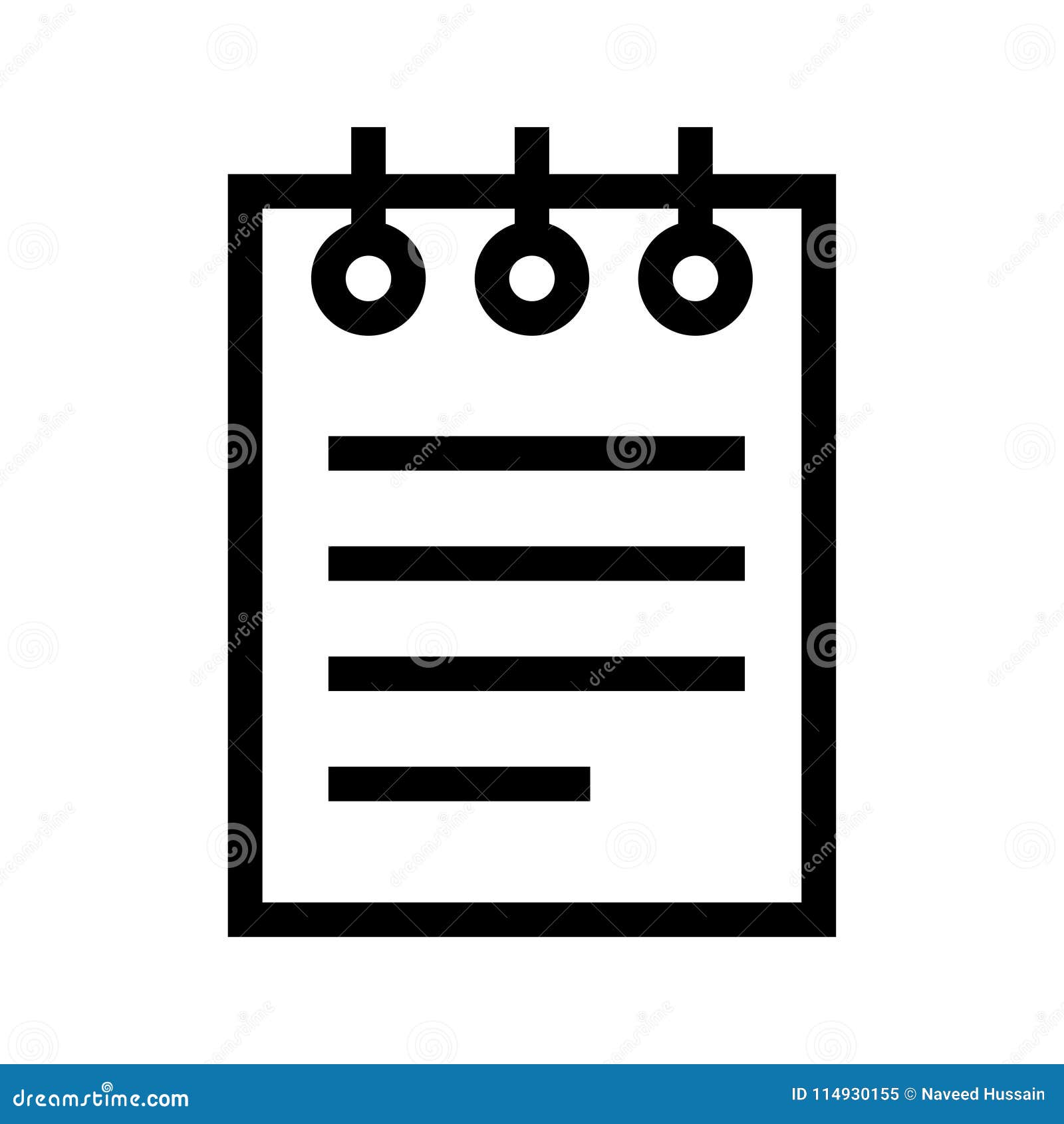 Notepad line icon stock illustration. Illustration of education - 114930155