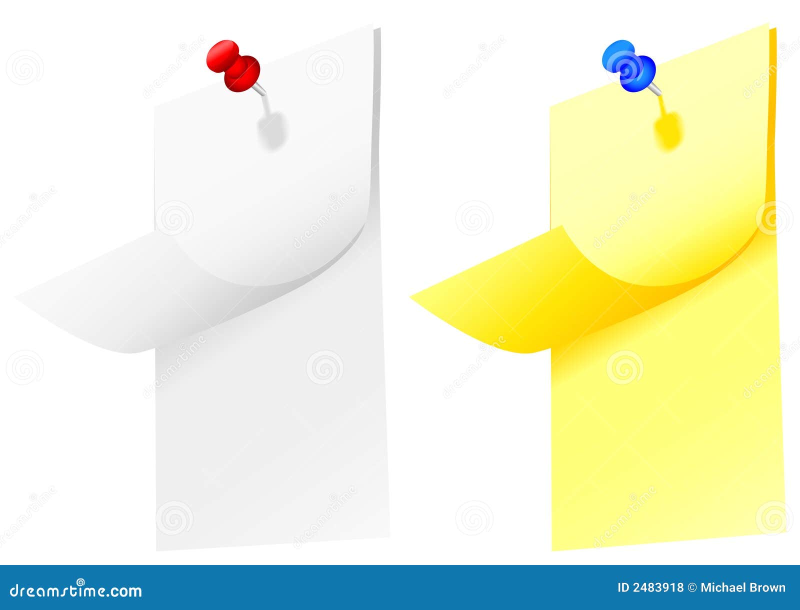 Notepad Memo Note and Tack stock vector. Illustration of paper - 2483918