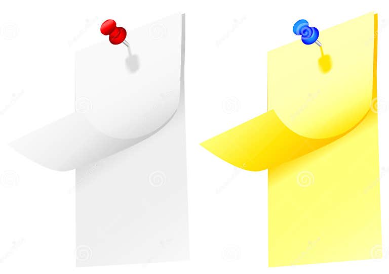 Notepad Memo Note and Tack stock vector. Illustration of paper - 2483918