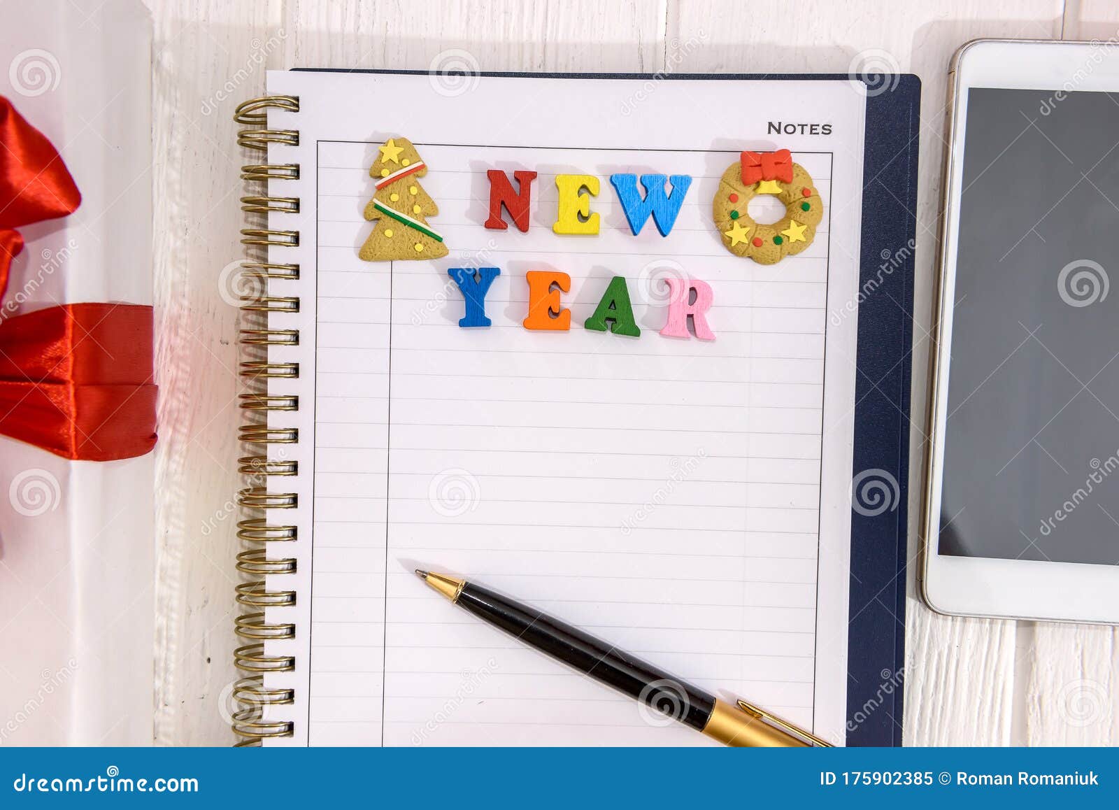 Notepad with New Year Resolution Close Up Stock Image - Image of ...