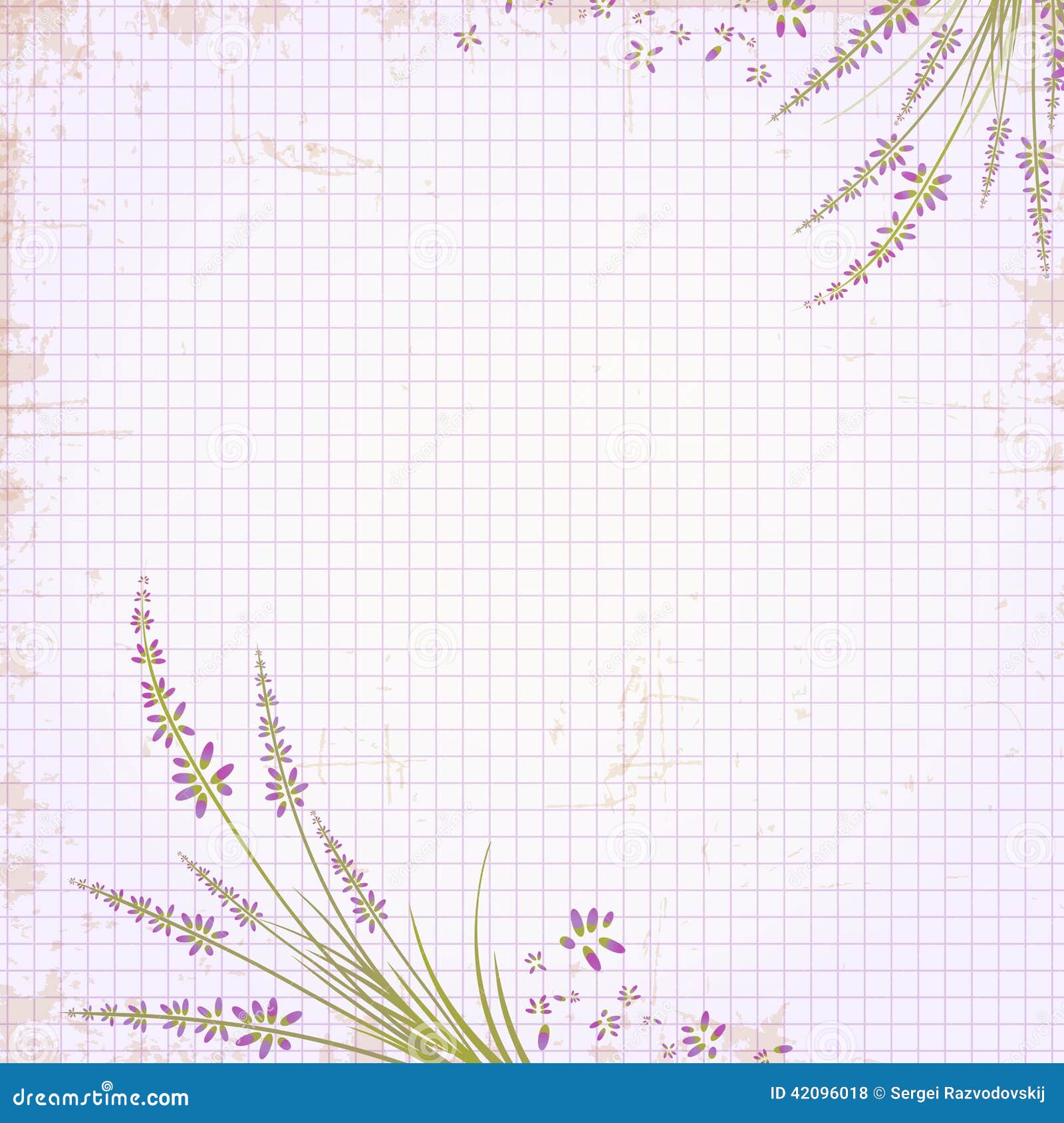 Notepad Notebook in a Cage with Lavender Frame Stock Vector ...