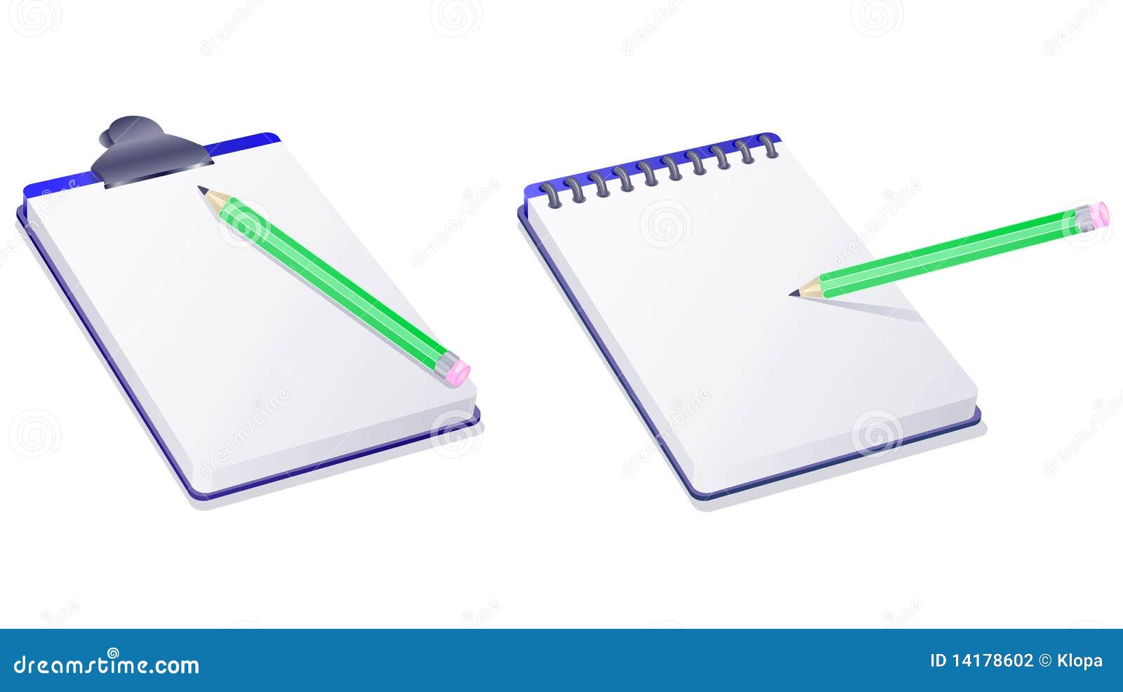 Notepad Notebook and Pencil Stock Vector - Illustration of page ...