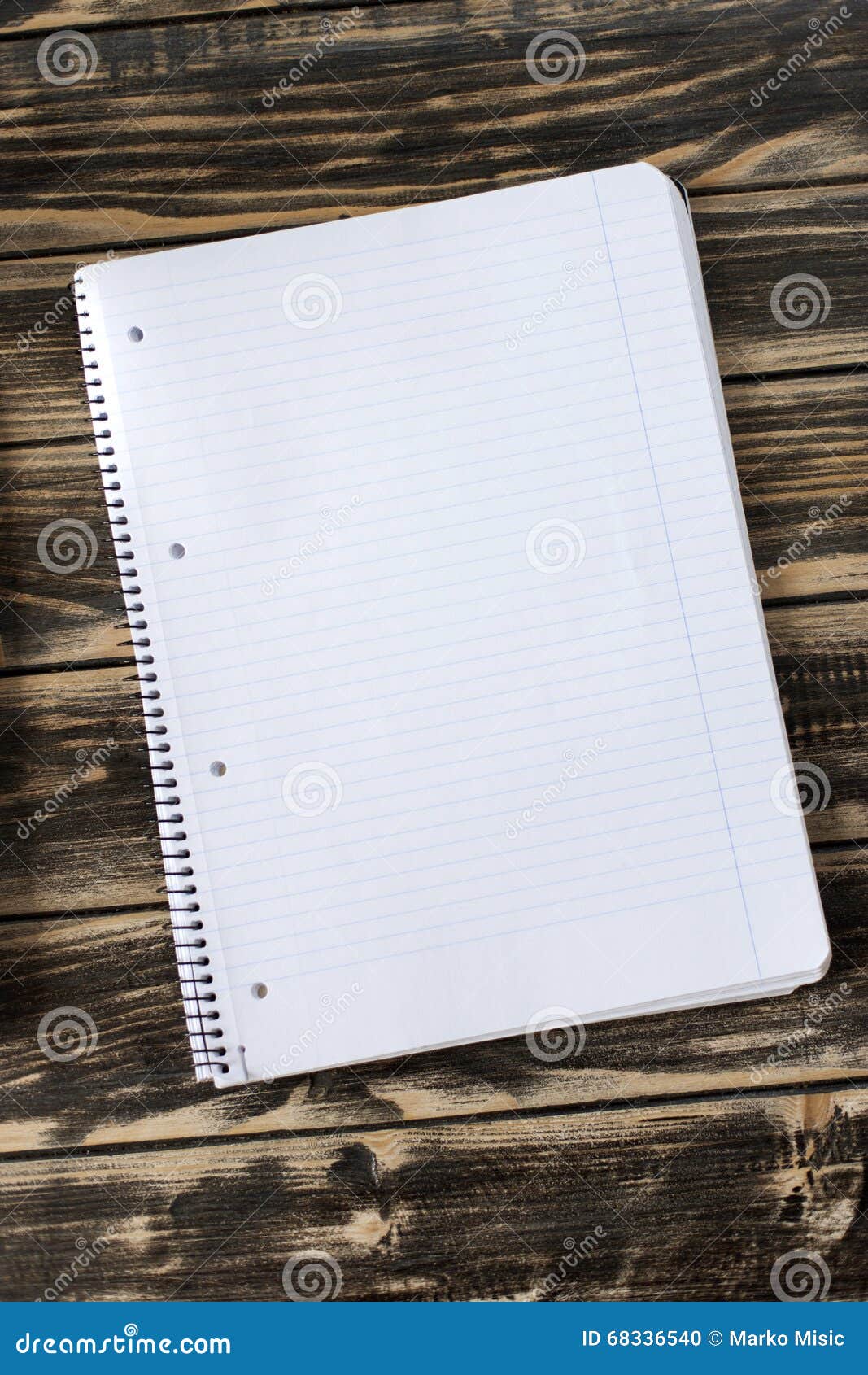 Notepad, Notebook on Wooden Desk Stock Photo - Image of table, wood ...