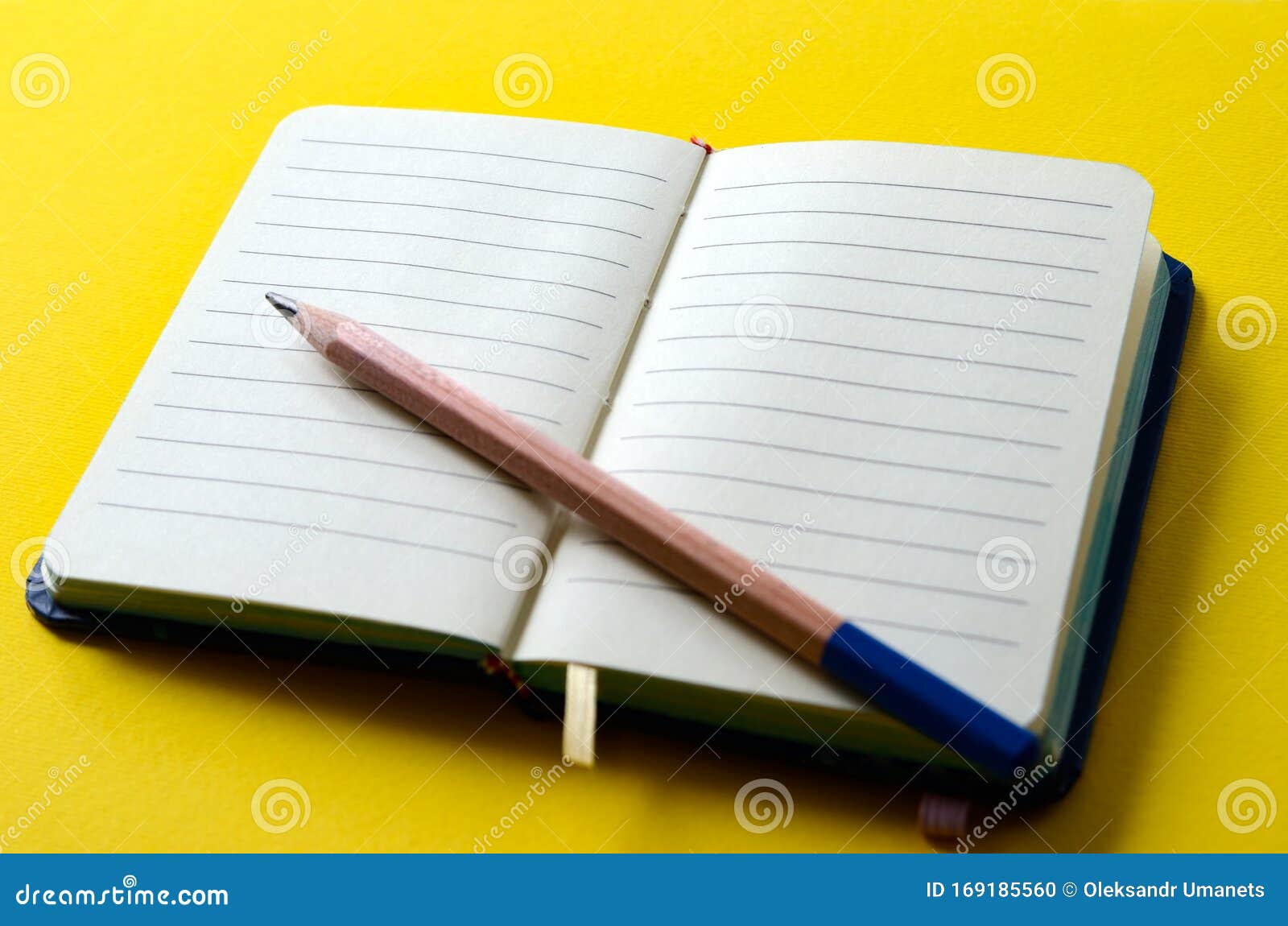 Notepad for Notes is Open on a Blank Page. Stock Photo - Image of blank ...