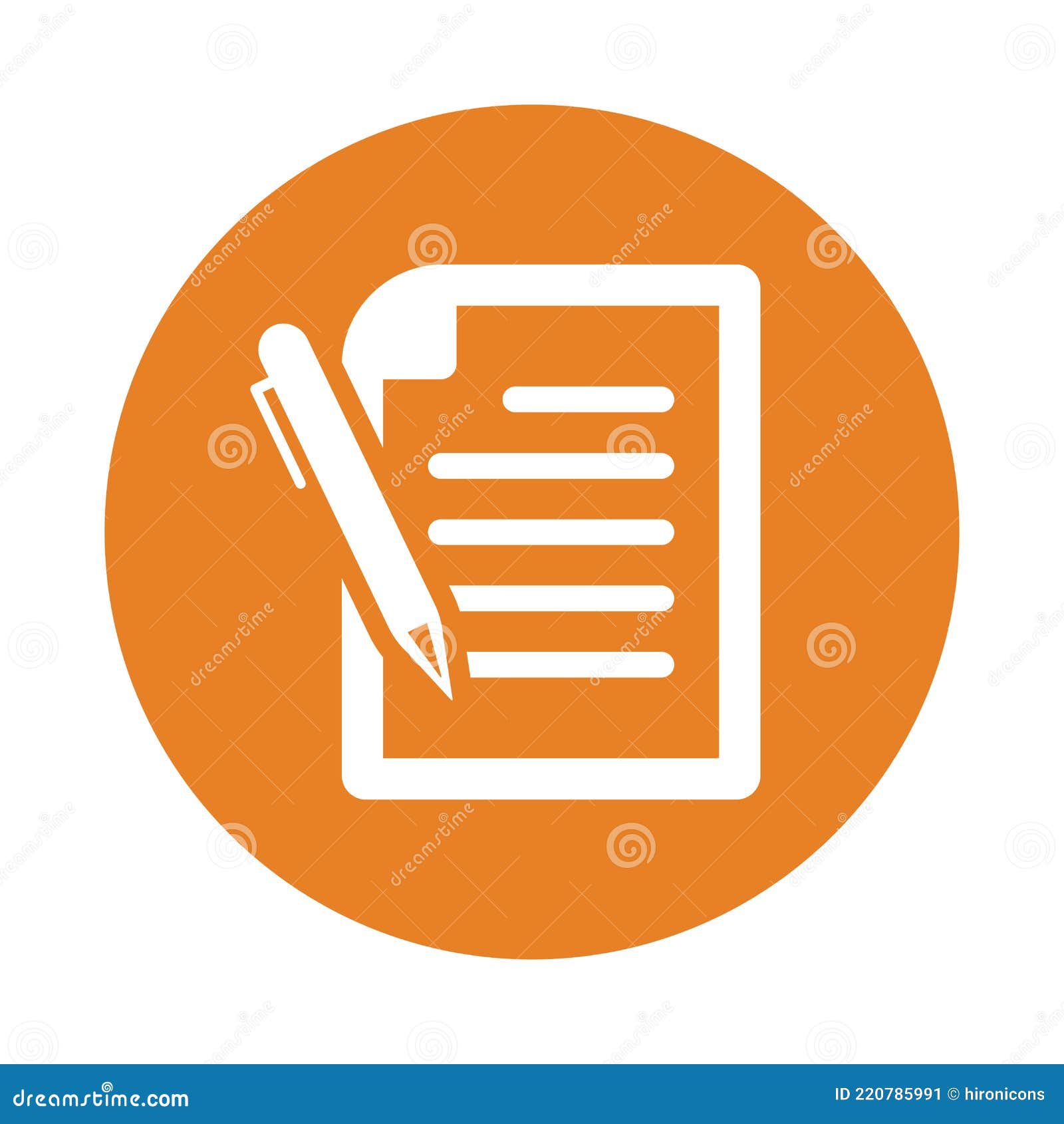 Notepad, Office, Pen, Writing Icon. Orange Color Rounded Version Stock ...