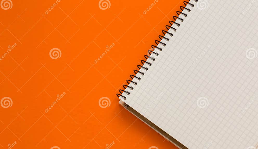Notepad on an Orange Background Stock Photo - Image of orange, closeup ...