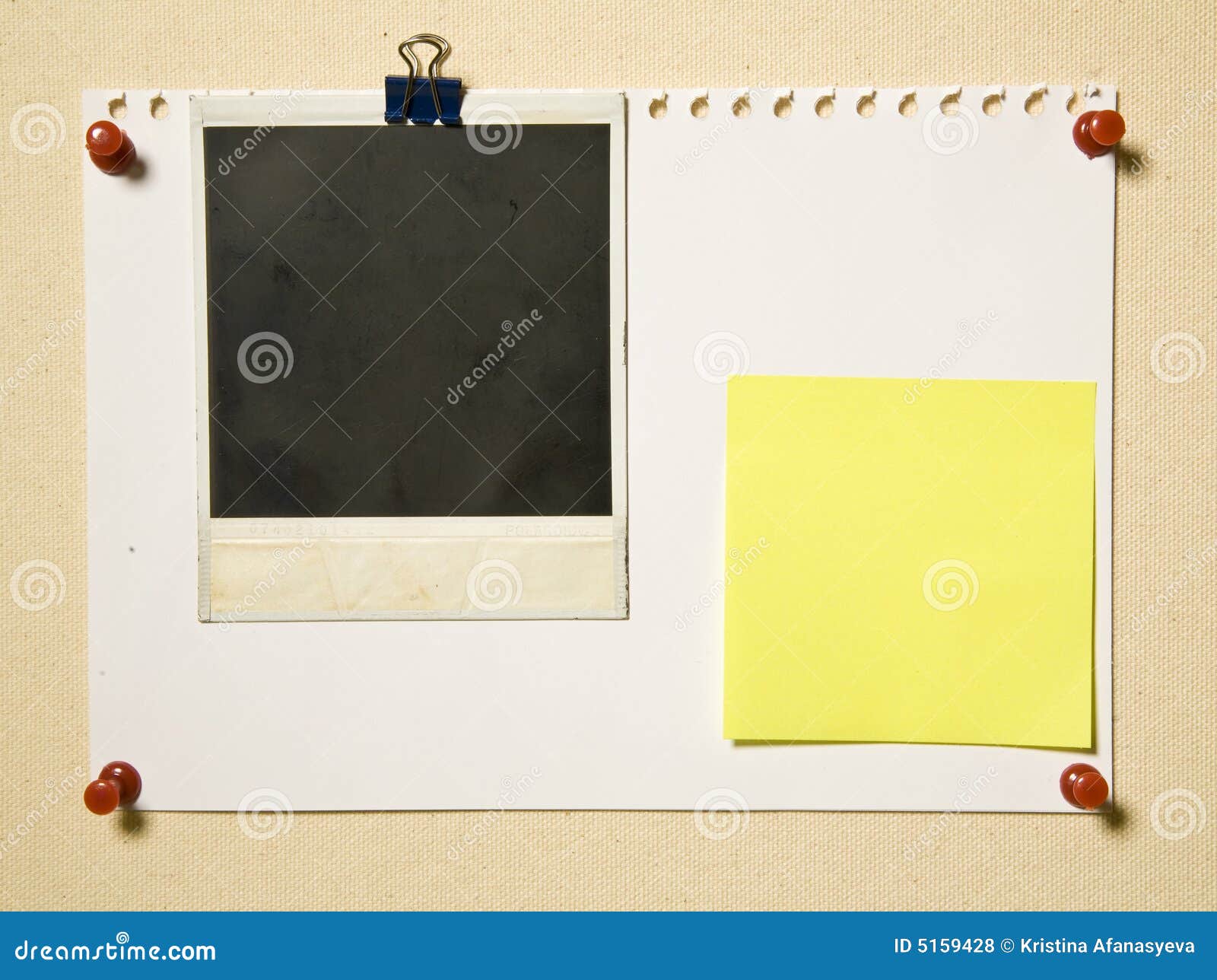 Notepad Page with Camera Frame and Note Stock Photo - Image of diary ...