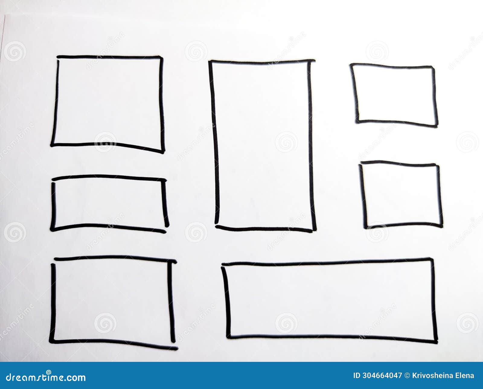 Notepad Page with Columns Marked with a Marker, Highlighted Lines for ...