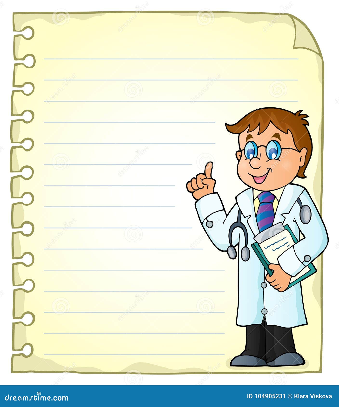 Notepad Of Doctor On White Background. Texture And Background. Royalty ...