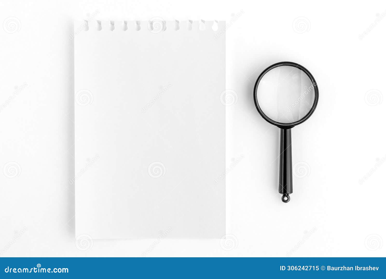 Notepad Page with Magnifying Glass. Check List Concept Stock Image ...