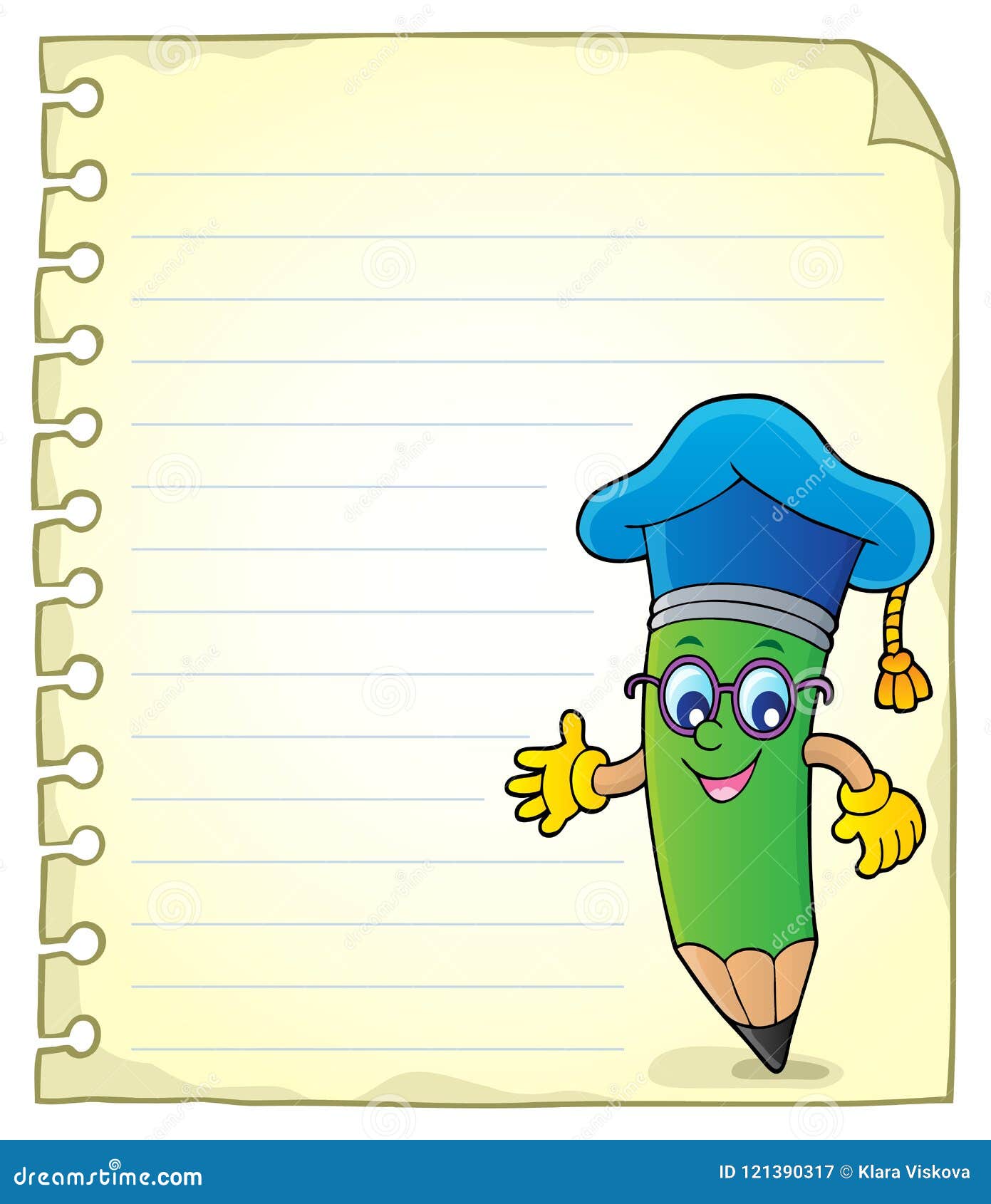 Notepad Page with Pencil Teacher Stock Vector - Illustration of ...