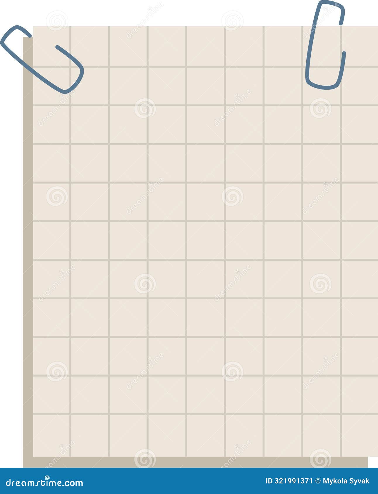 Notepad Paper with Clips stock vector. Illustration of sticky - 321991371