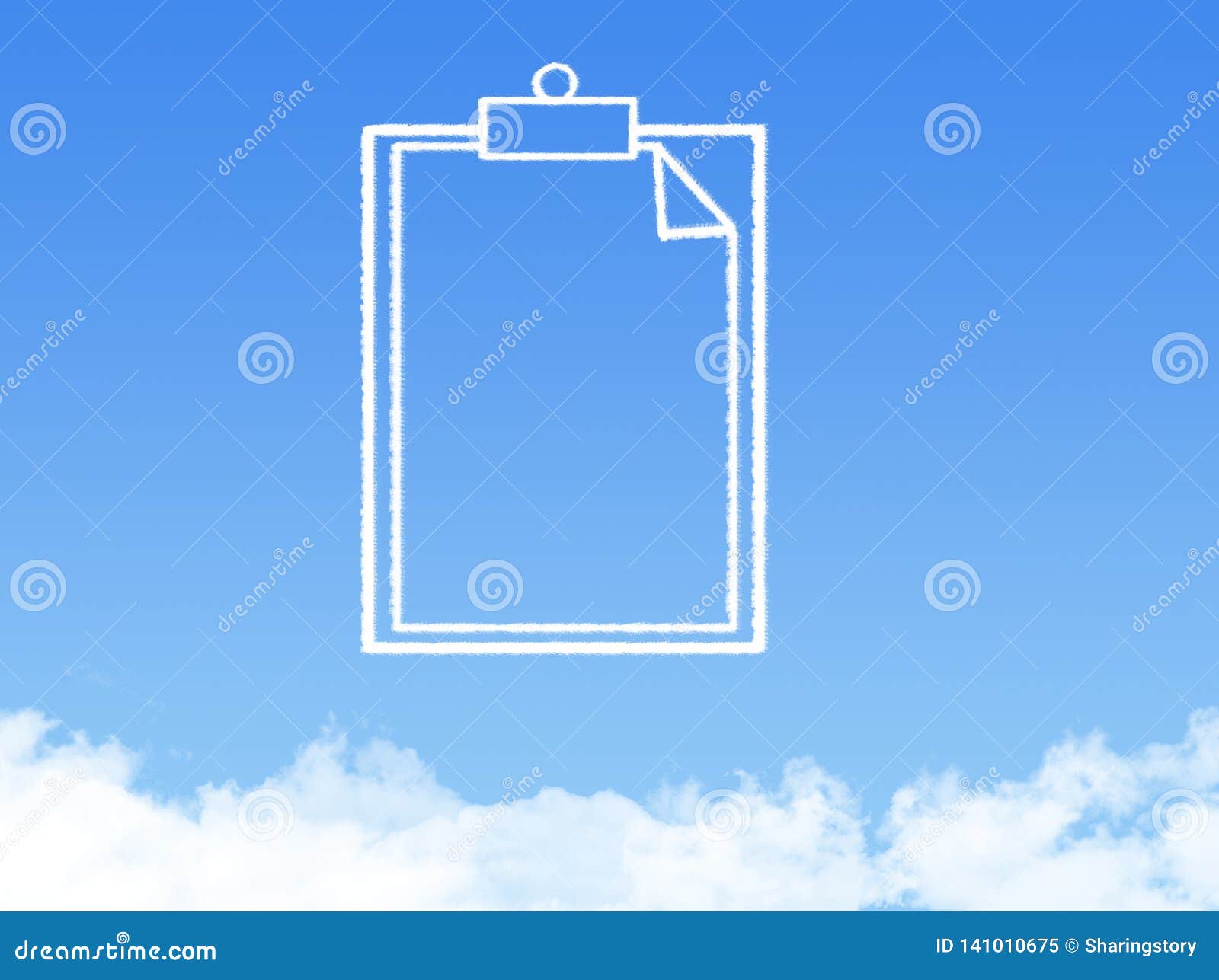 Notepad Paper Document Cloud Shape Stock Illustration - Illustration of ...