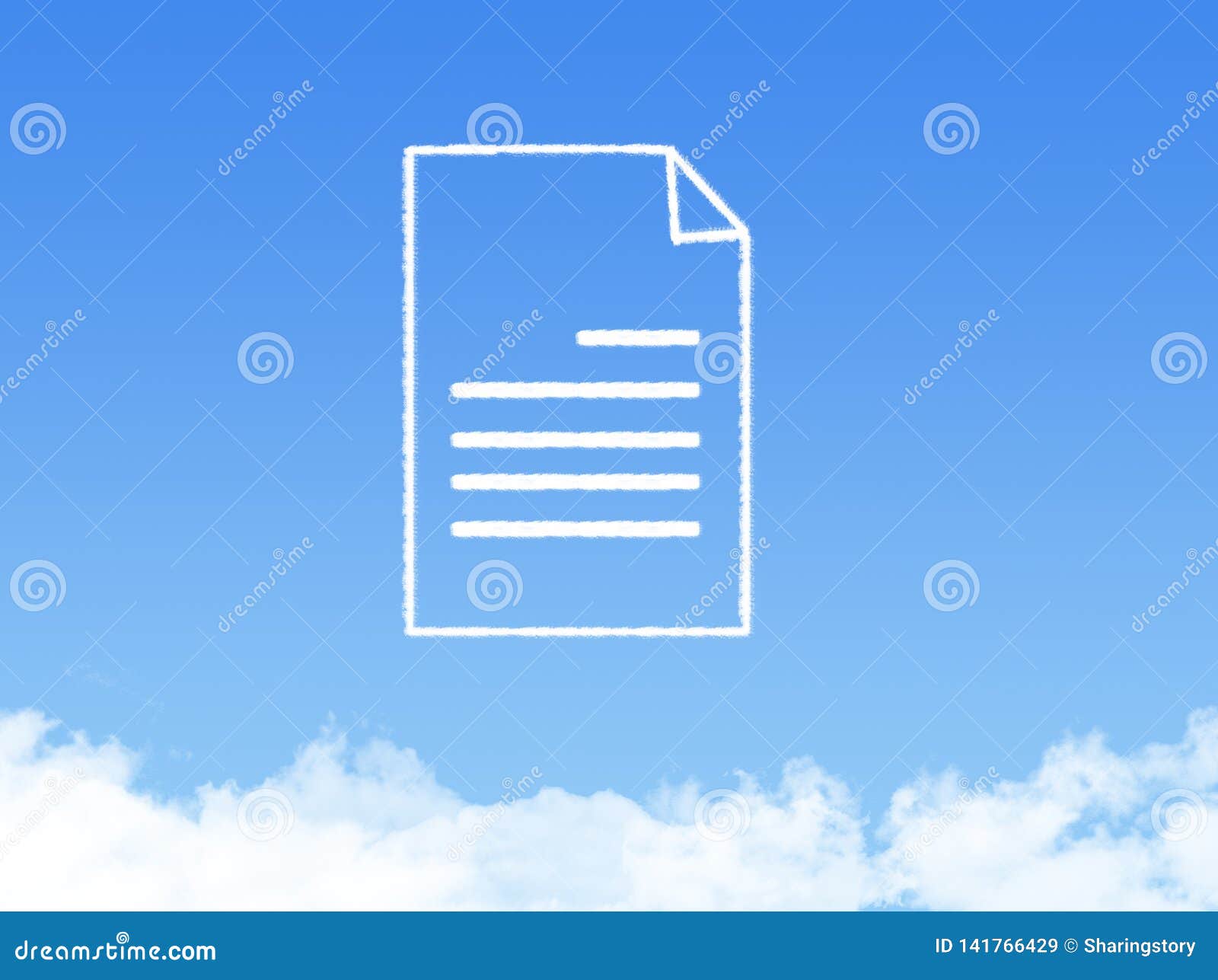 Notepad Paper Document Cloud Shape Stock Image - Image of concepts ...