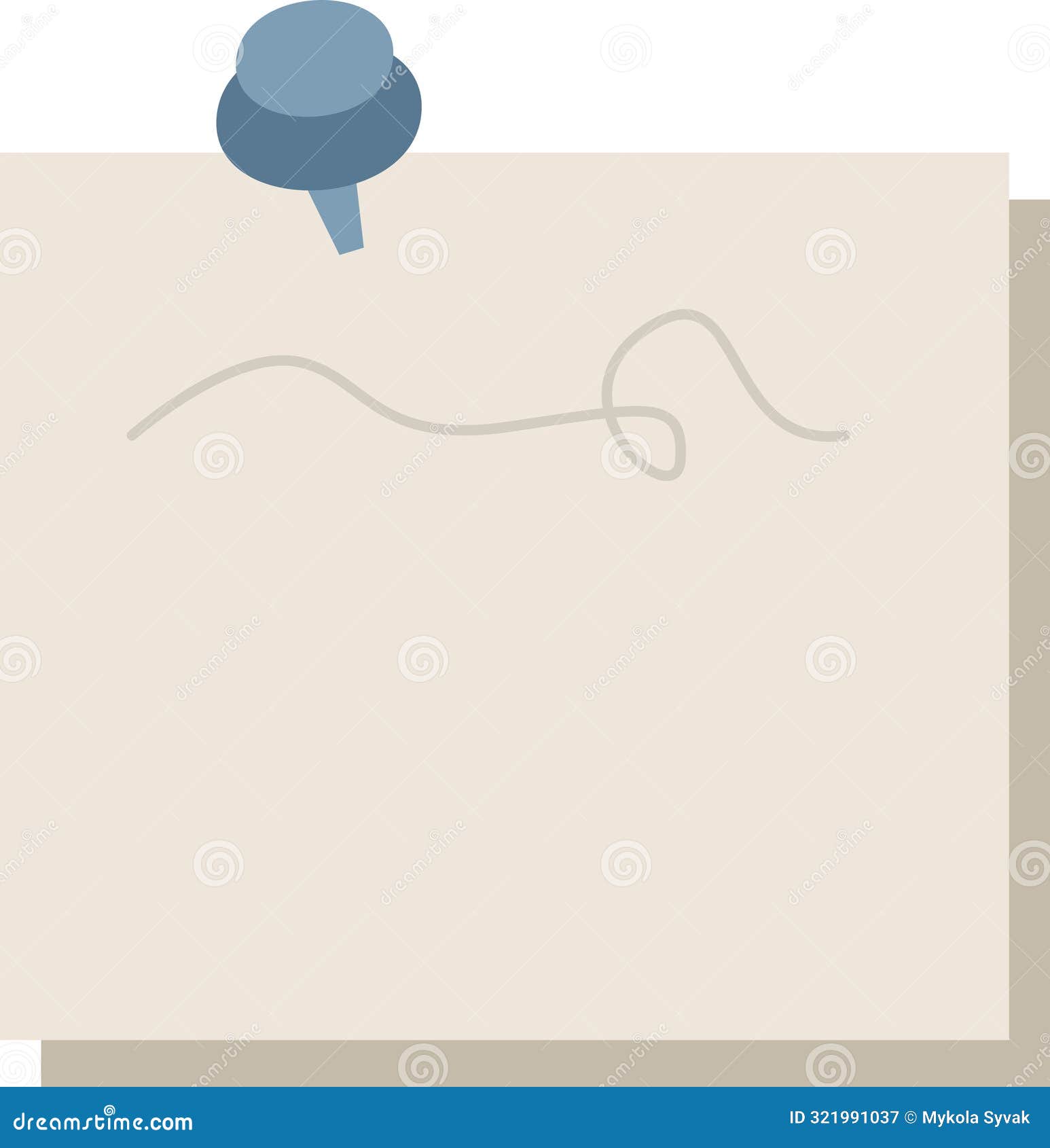 Notepad Paper with Pin stock vector. Illustration of board - 321991037