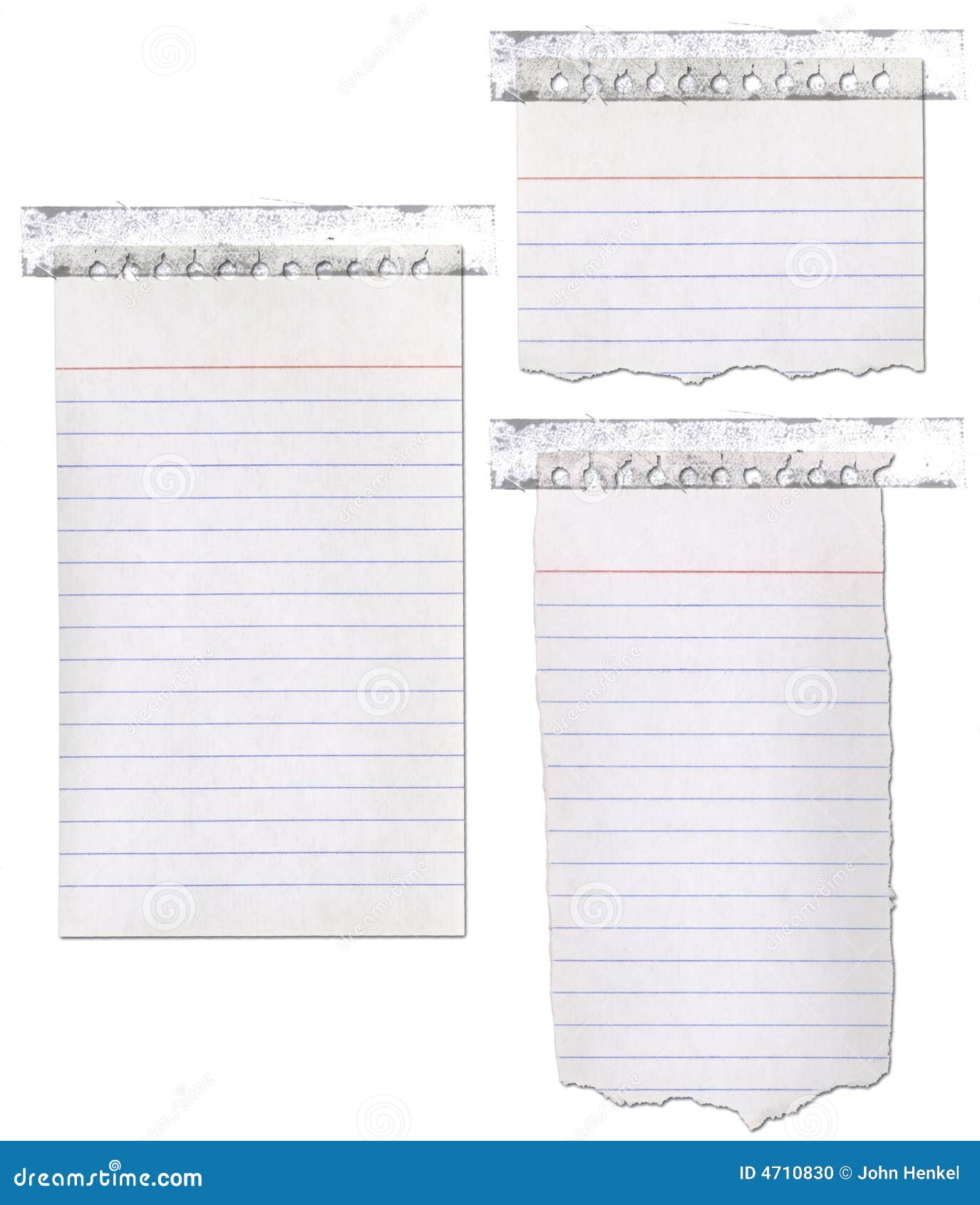 Notepad Paper Ripped and Taped Stock Illustration - Illustration of ...