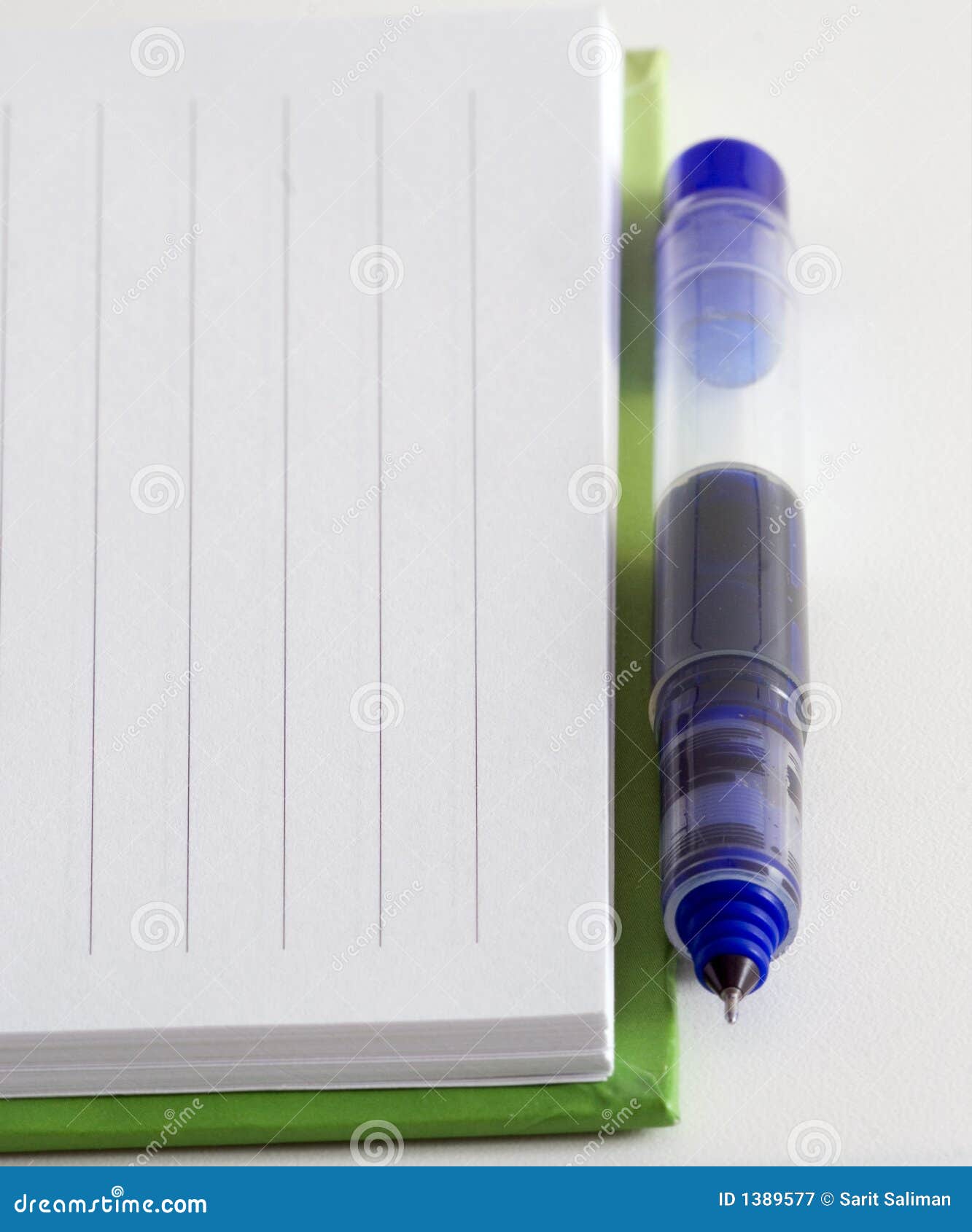 Notepad and pen stock image. Image of information, isolated - 1389577