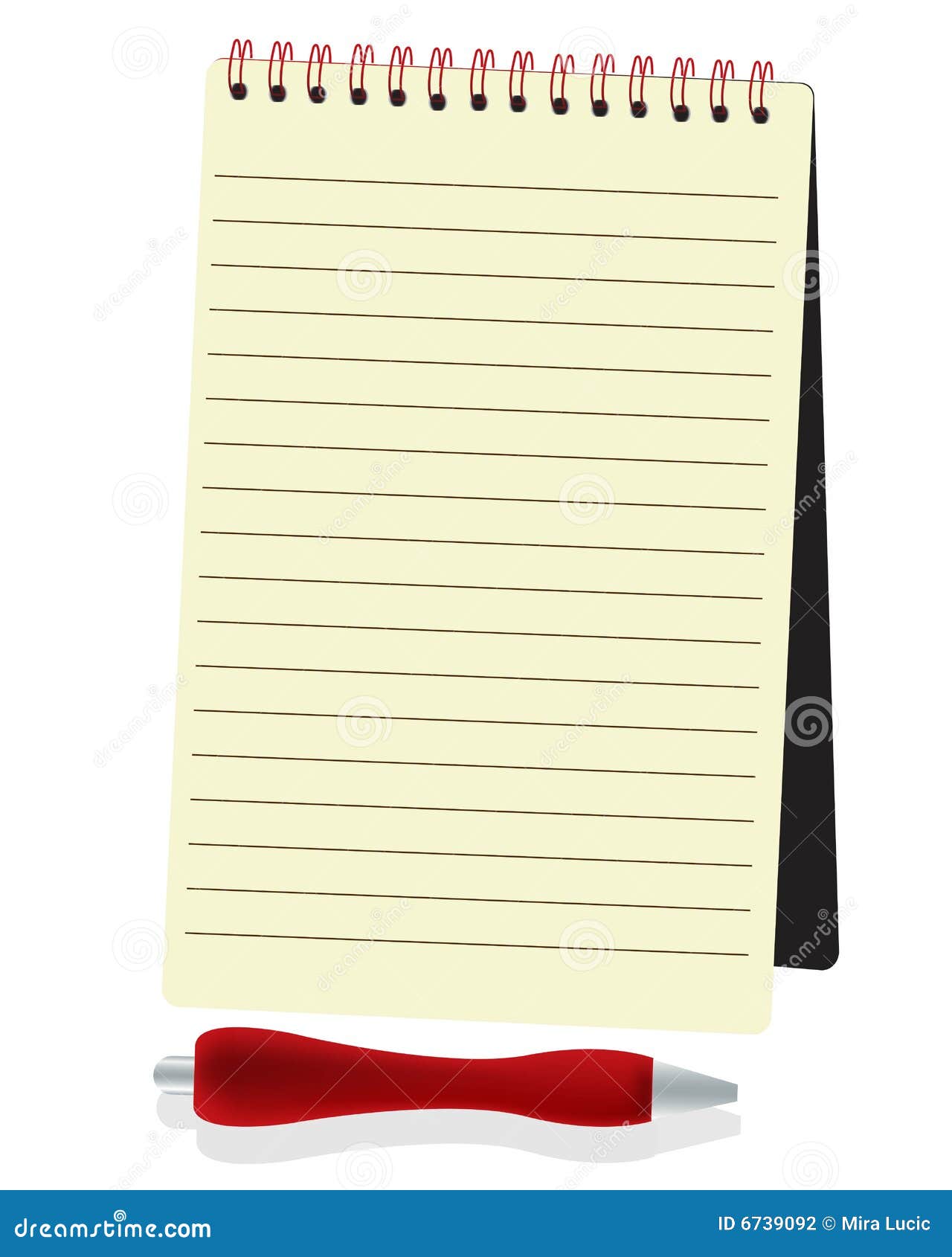 Notepad and pen stock illustration. Illustration of business - 6739092