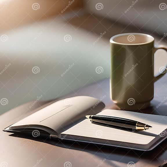 A Notepad and Pen on a Customizable Desk in Soft Light1 Stock ...