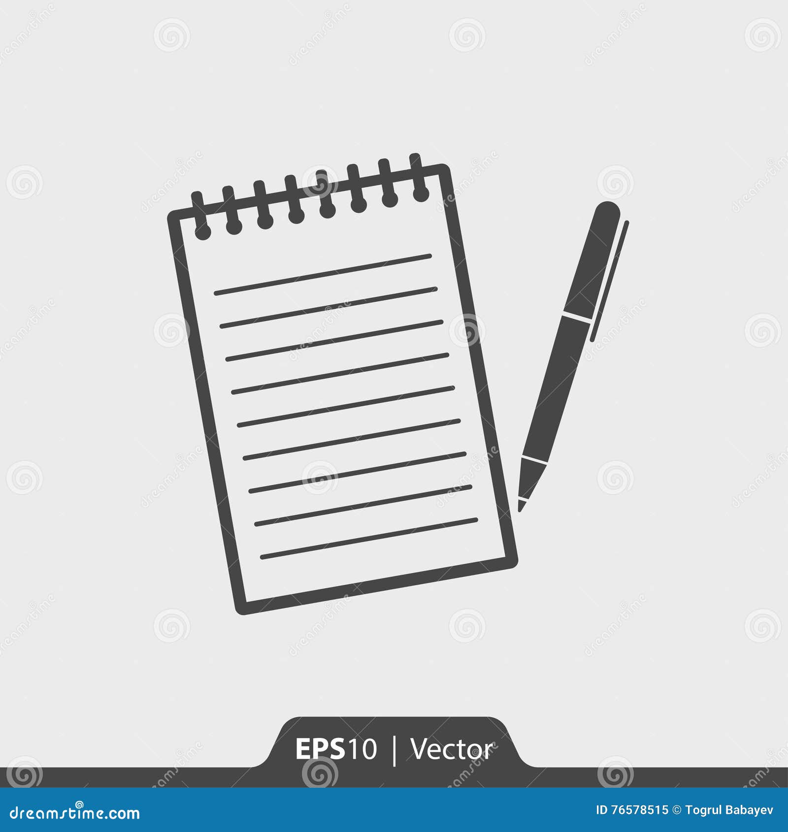 Notepad with Pen Icon for Web and Mobile Stock Illustration ...