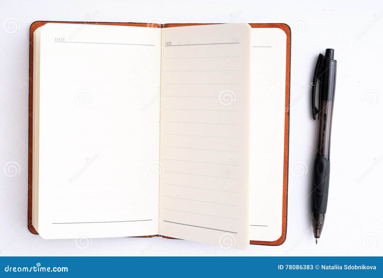 Notepad with pen isolated stock image. Image of memo - 78086383