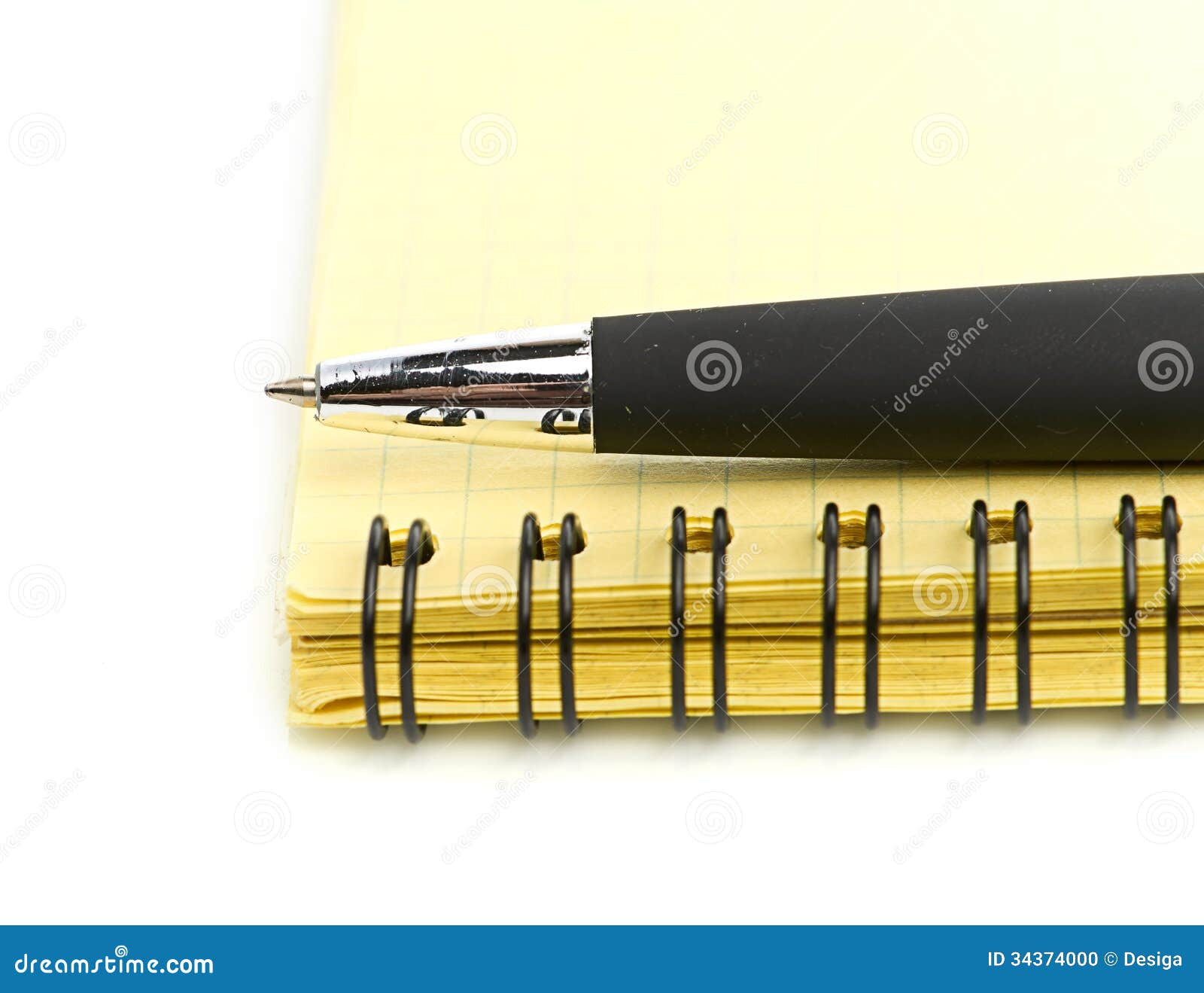 Notepad and Pen Isolated on White Background Stock Photo - Image of ...