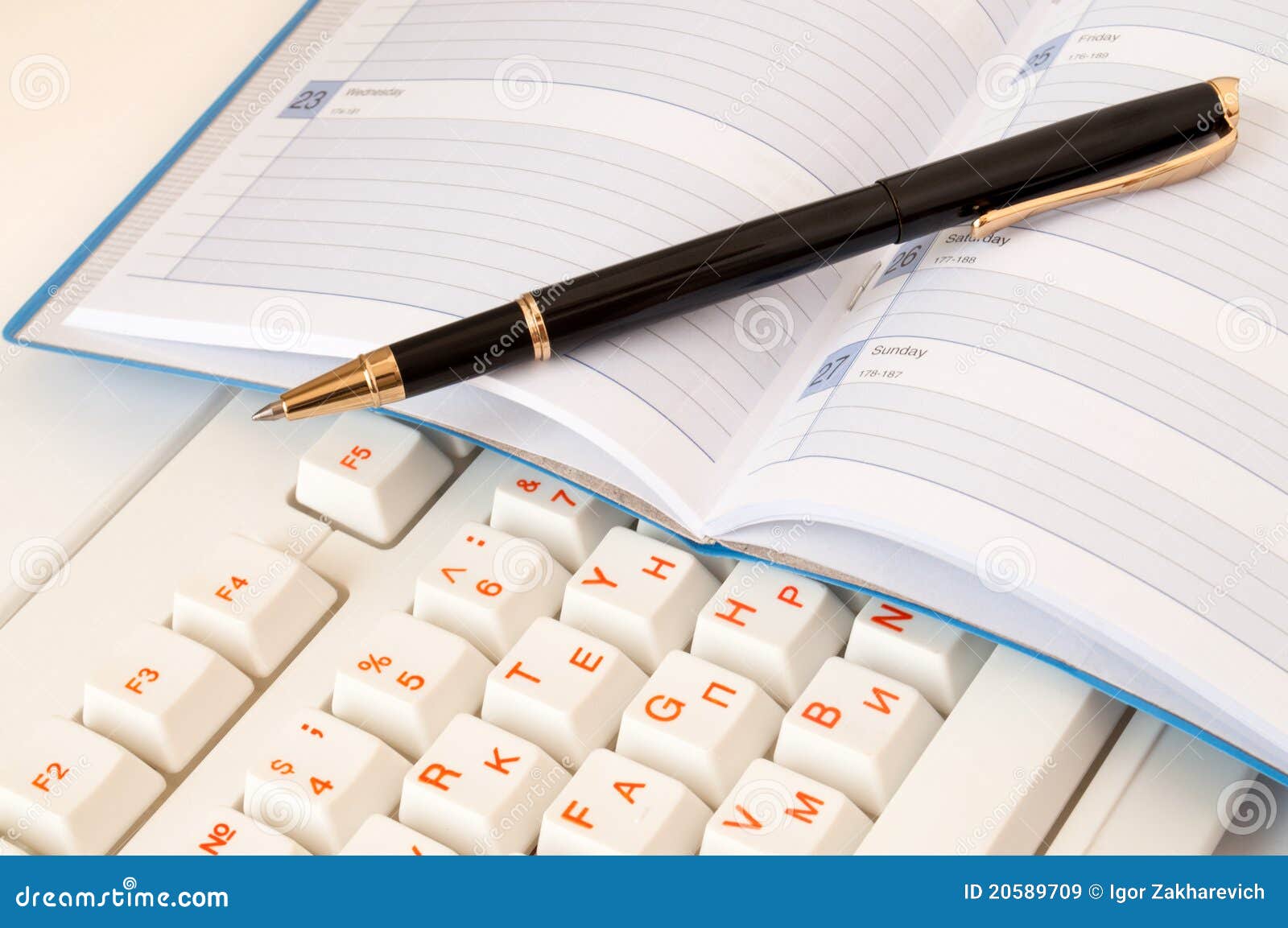 Notepad and Pen on the Keyboard Stock Image - Image of technology, idea ...