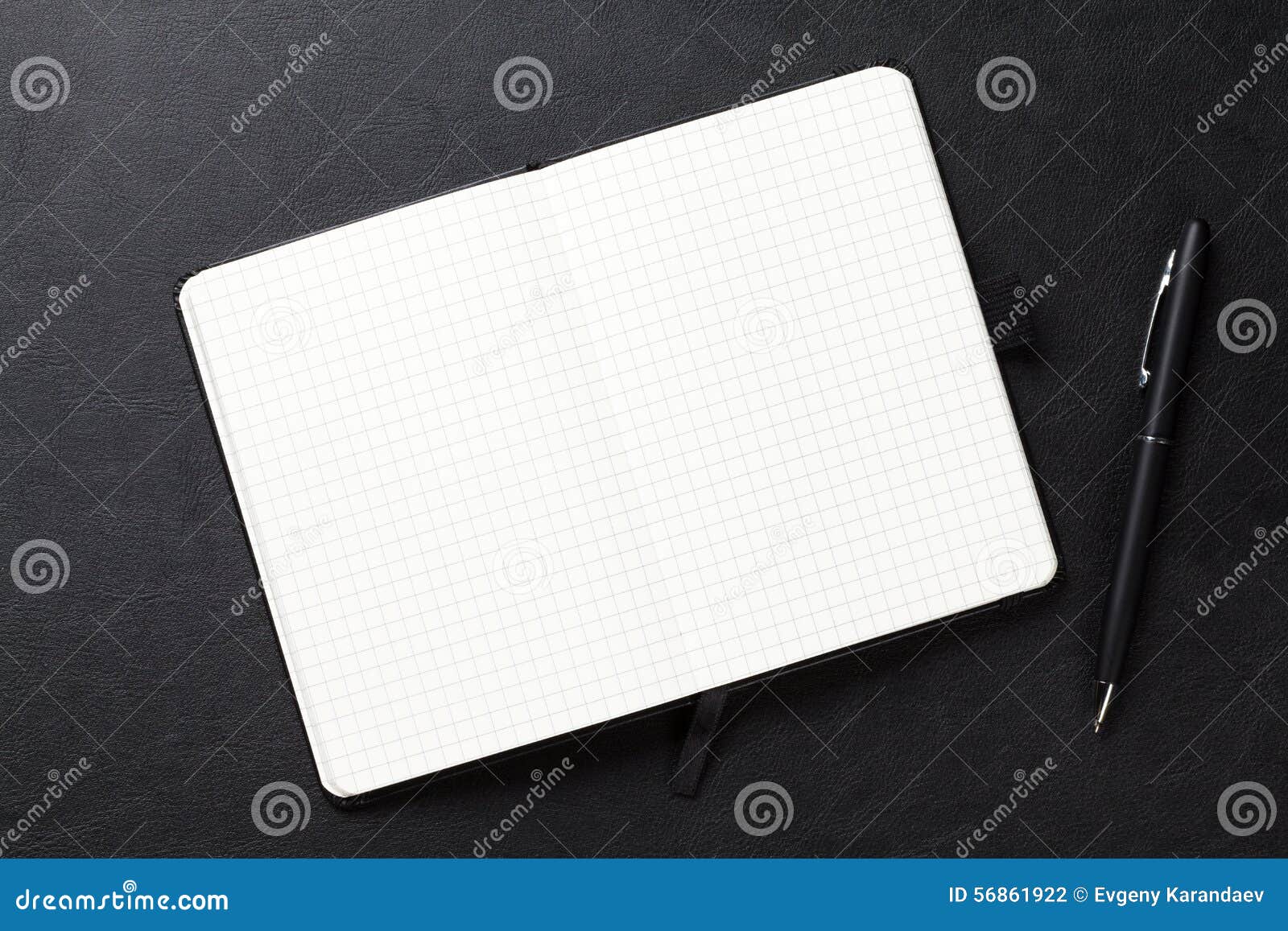 Notepad and Pen on Office Leather Desk Stock Photo - Image of table ...