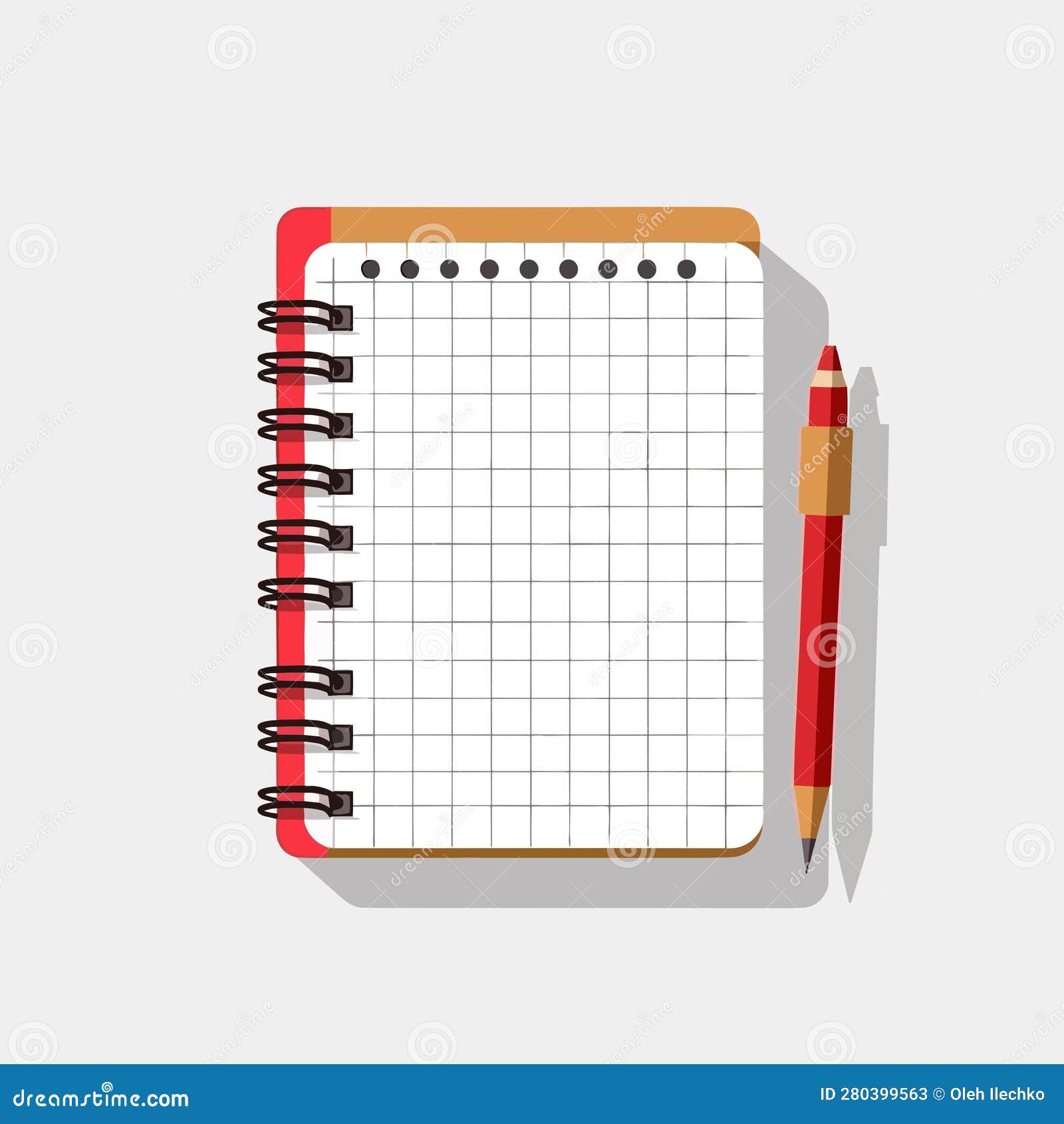 Notepad with Pen Vector Isolated on White Stock Vector - Illustration ...
