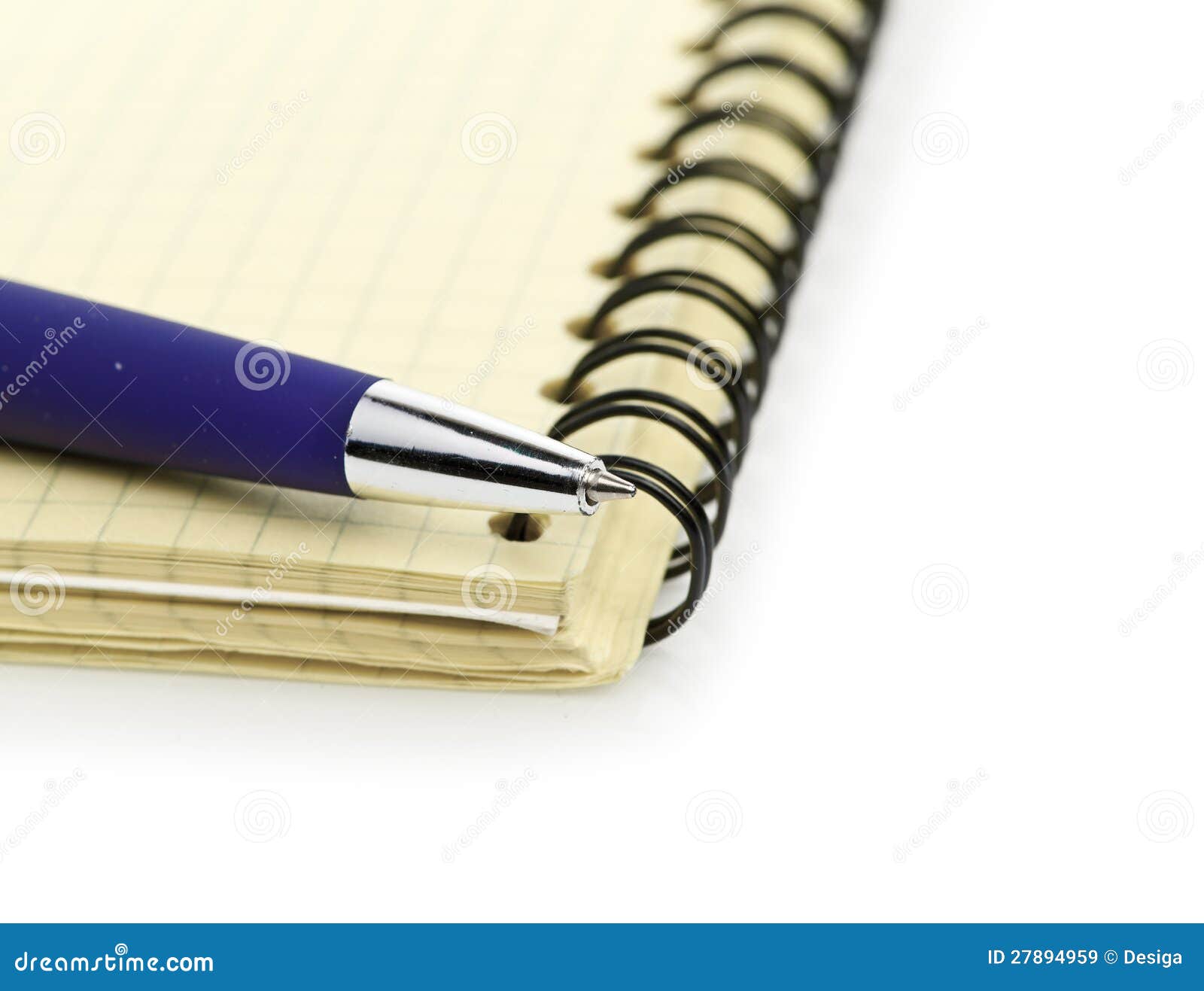 Notepad and Pen on White Background Stock Image - Image of lined ...