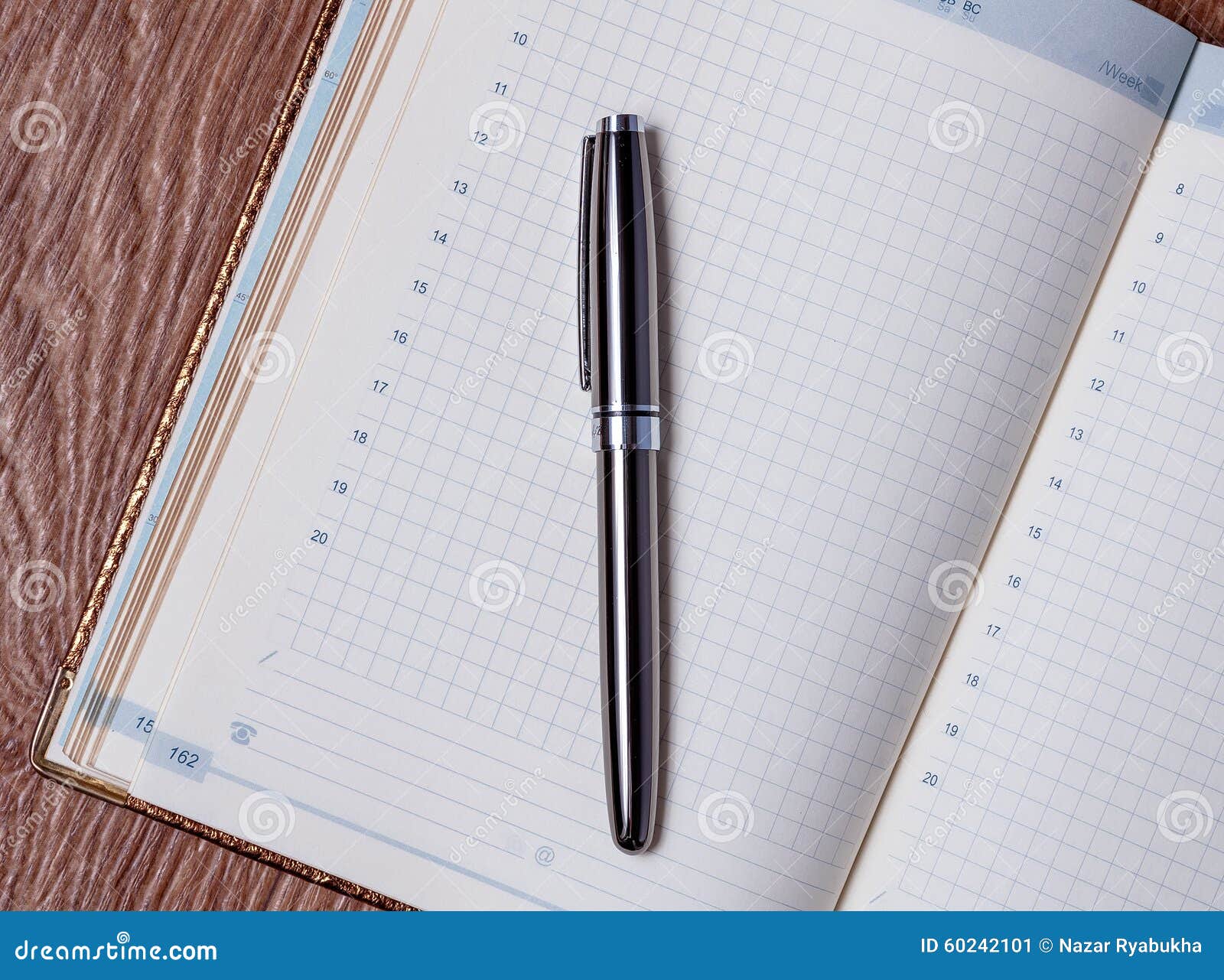 Notepad and Pen on Wooden Table Stock Image - Image of letter, design ...