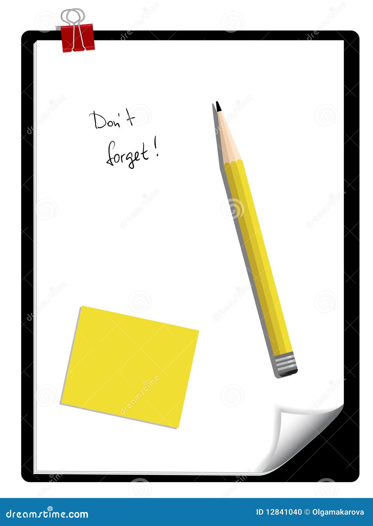 Notepad and a pencil stock vector. Illustration of copy - 12841040