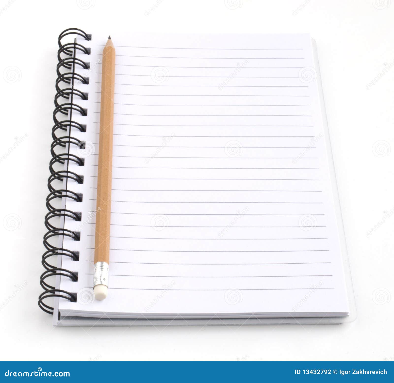 Notepad and pencil stock photo. Image of finishing, homework - 13432792