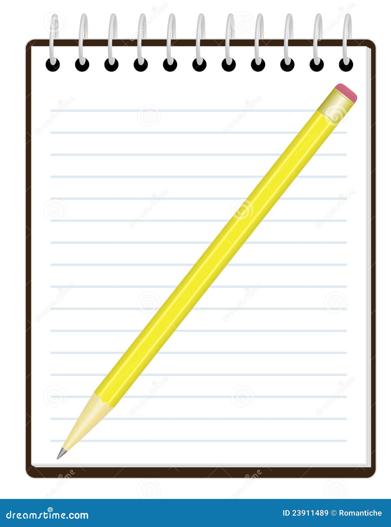 Notepad with pencil stock vector. Illustration of isolated - 23911489