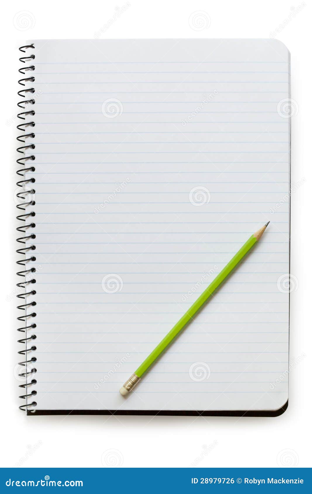 Notepad with Pencil Isolated Stock Photo - Image of lines, vertical ...