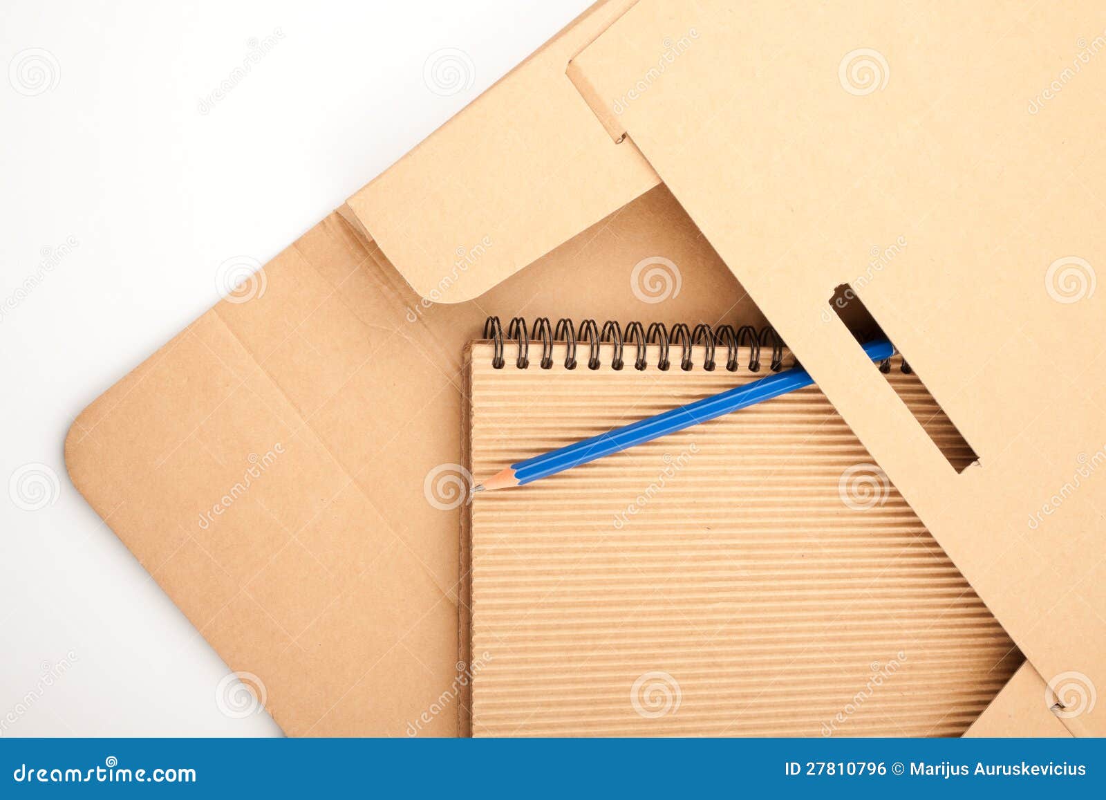 Notepad, Pencil and Paper Folder Stock Photo - Image of document, blue ...