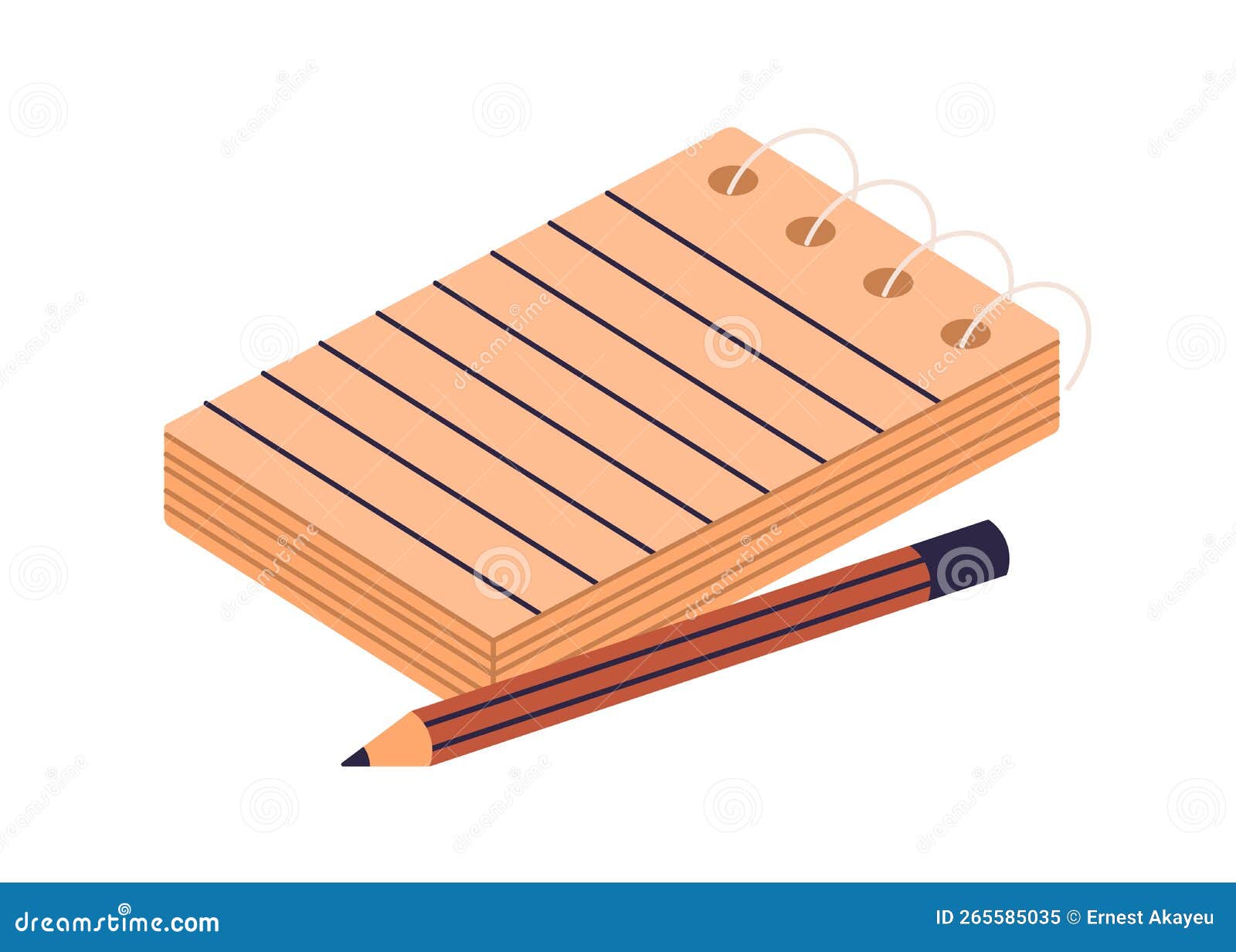 Notepad and Pencil. Paper Sheet of Notebook for Memo Notes, Plans and ...